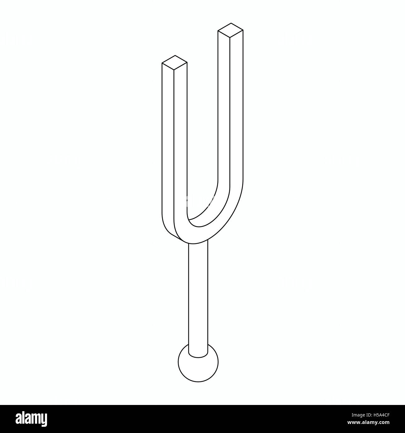 Camertone tuning fork icon, isometric 3d style Stock Vector Image & Art ...