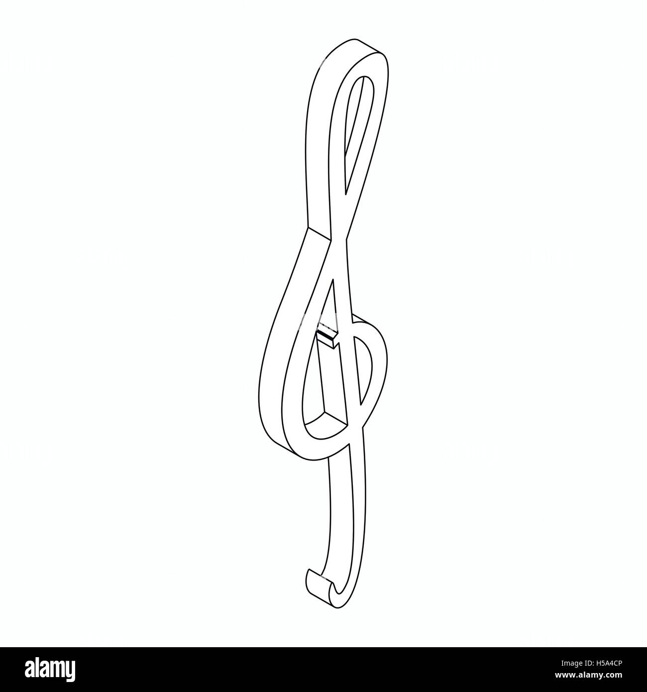 Violin clef icon, isometric 3d style Stock Vector Image & Art - Alamy