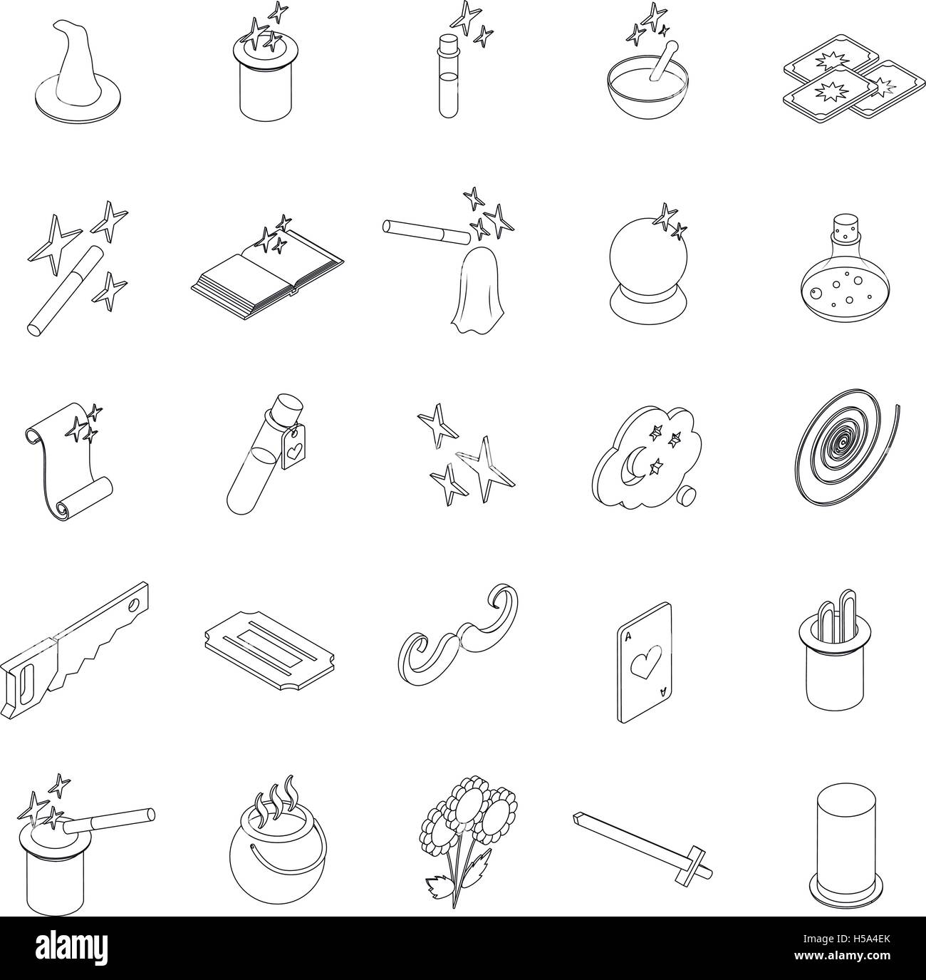 Magic icons set, isometric 3d style Stock Vector Image & Art - Alamy