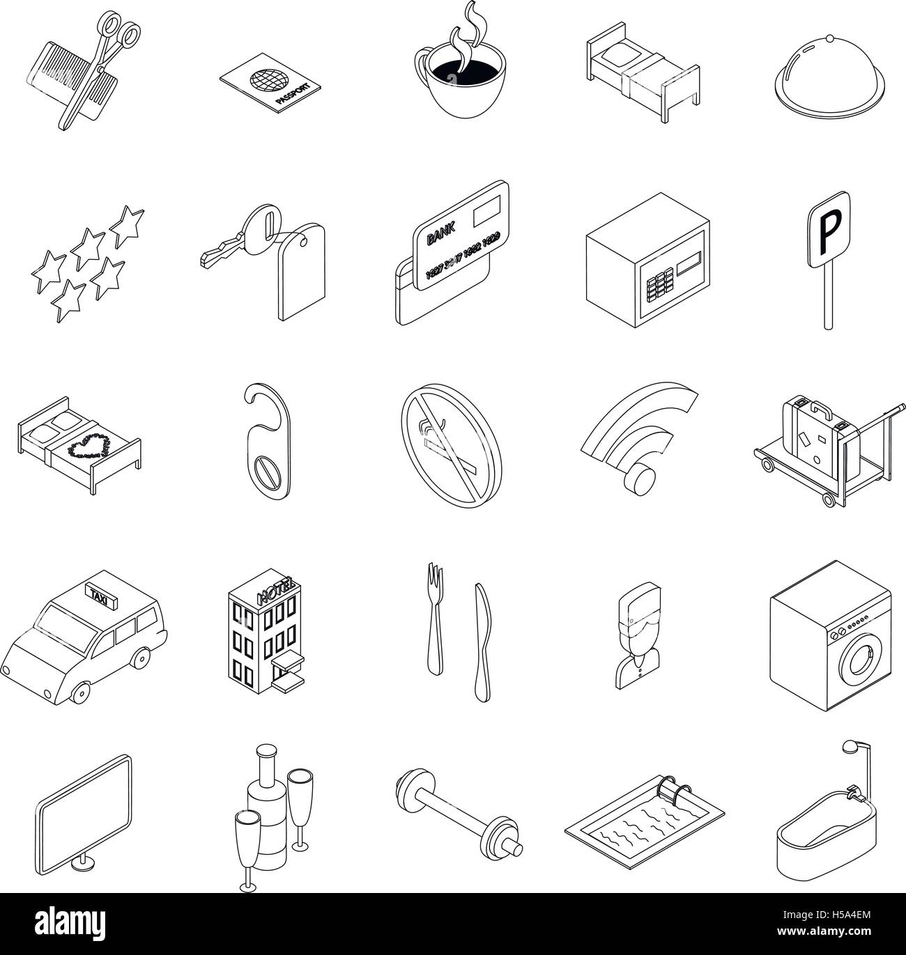 Hotel icons set, isometric 3d style Stock Vector Image & Art - Alamy
