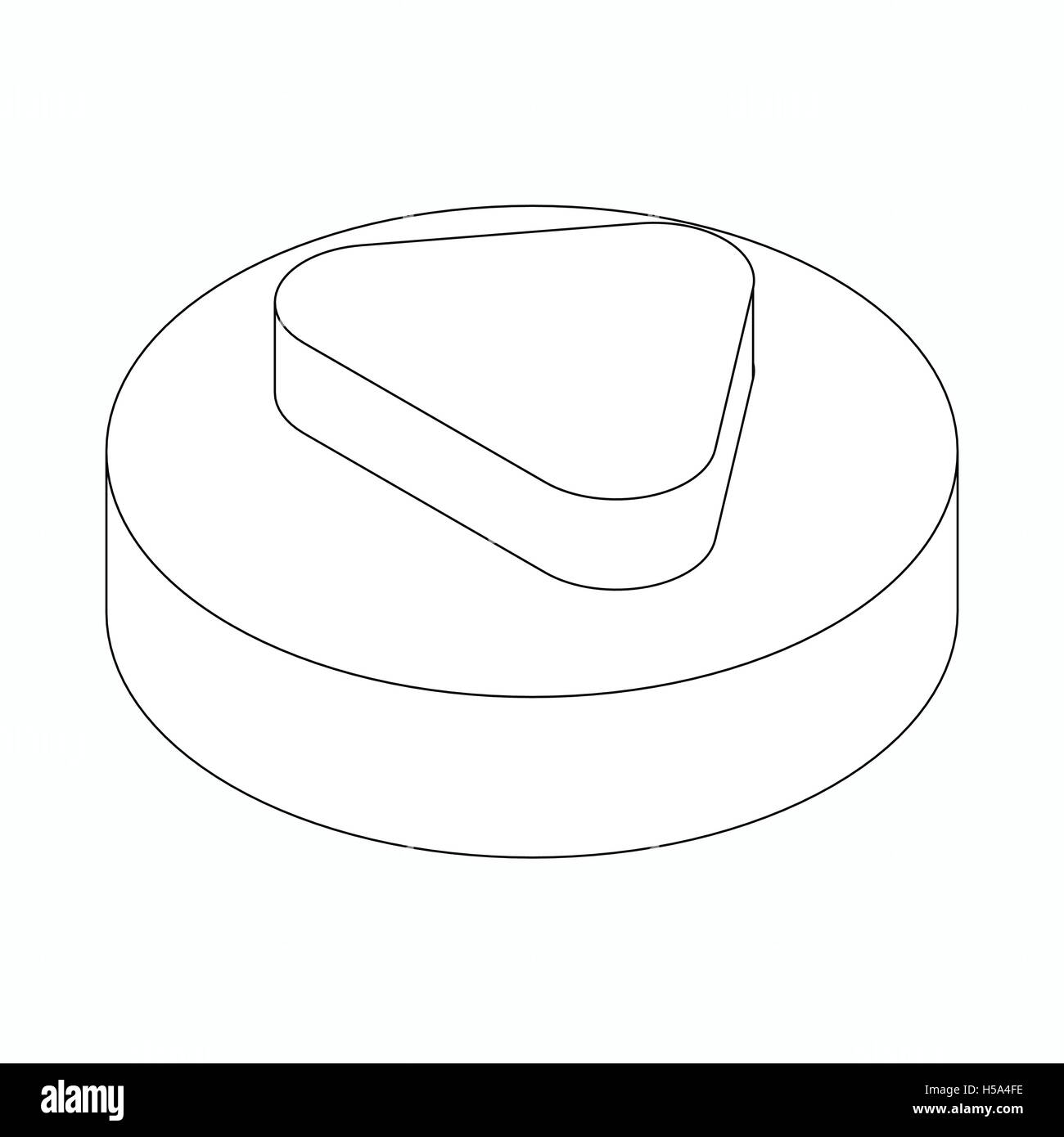 Arrow with round corners icon, isometric 3d style Stock Vector Image ...