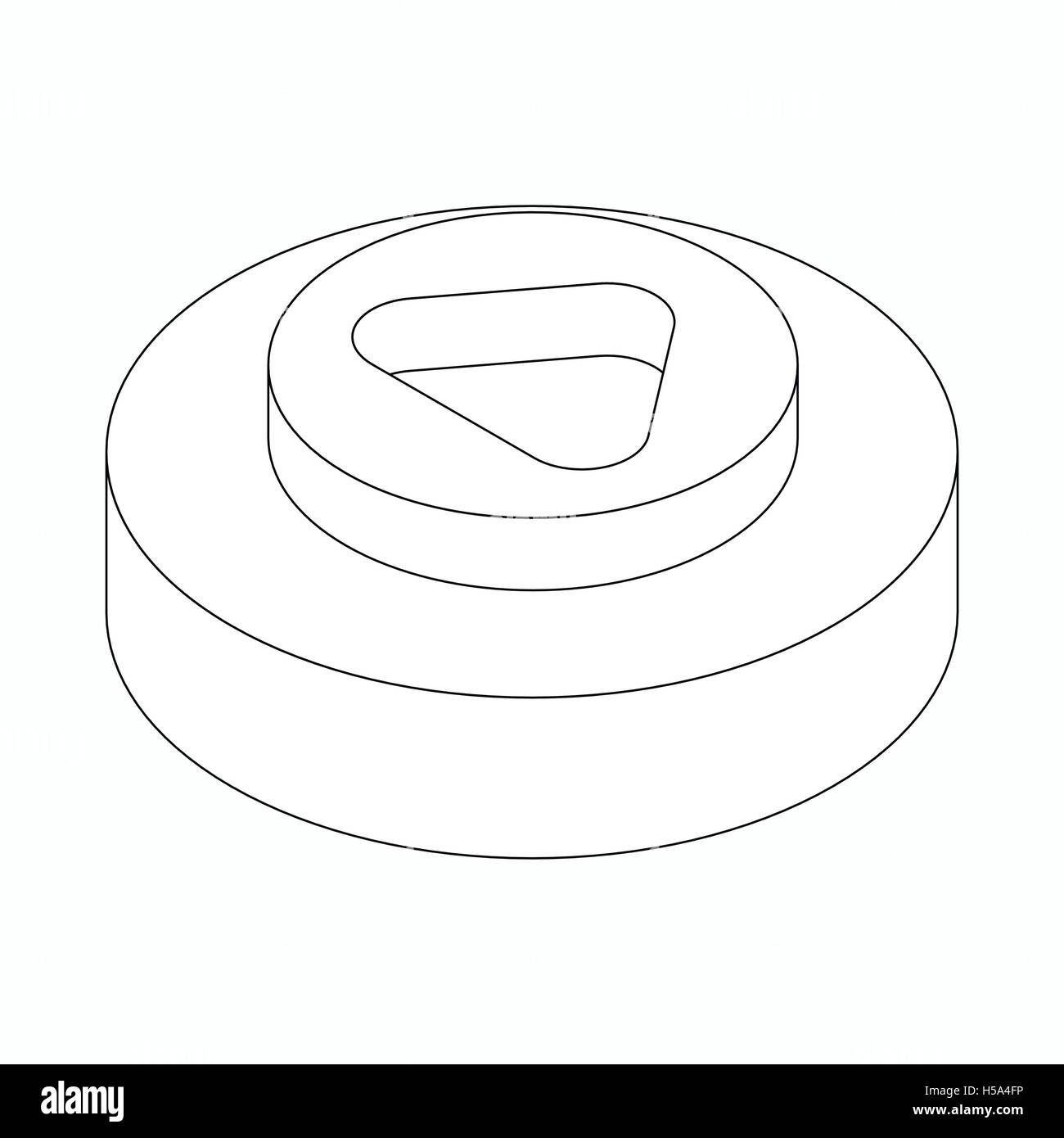 Rounded play button icon, isometric 3d style Stock Vector Image & Art ...