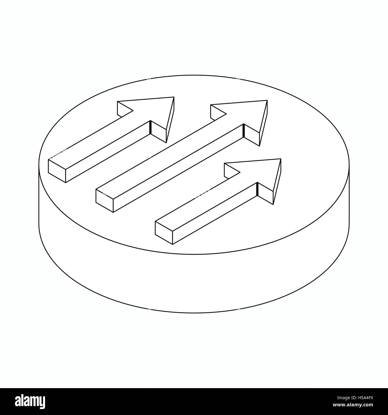 Three classic arrows icon, isometric 3d style Stock Vector Image & Art ...