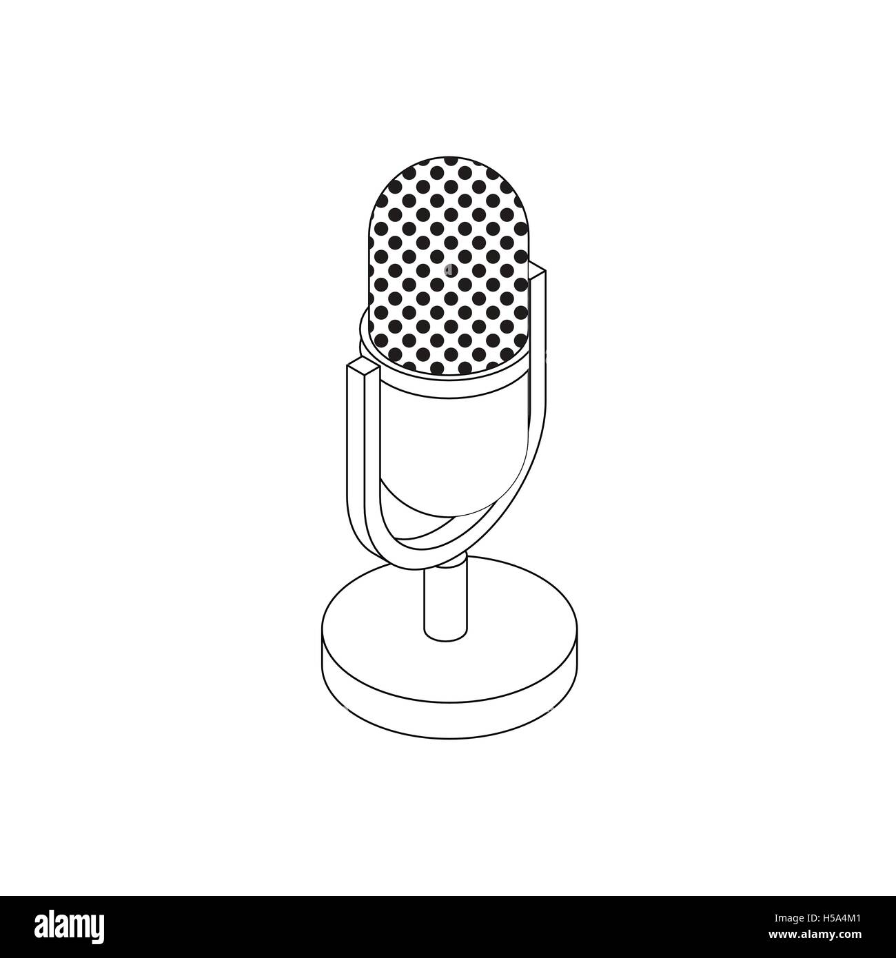 Retro microphone icon, isometric 3d style Stock Vector Image & Art - Alamy