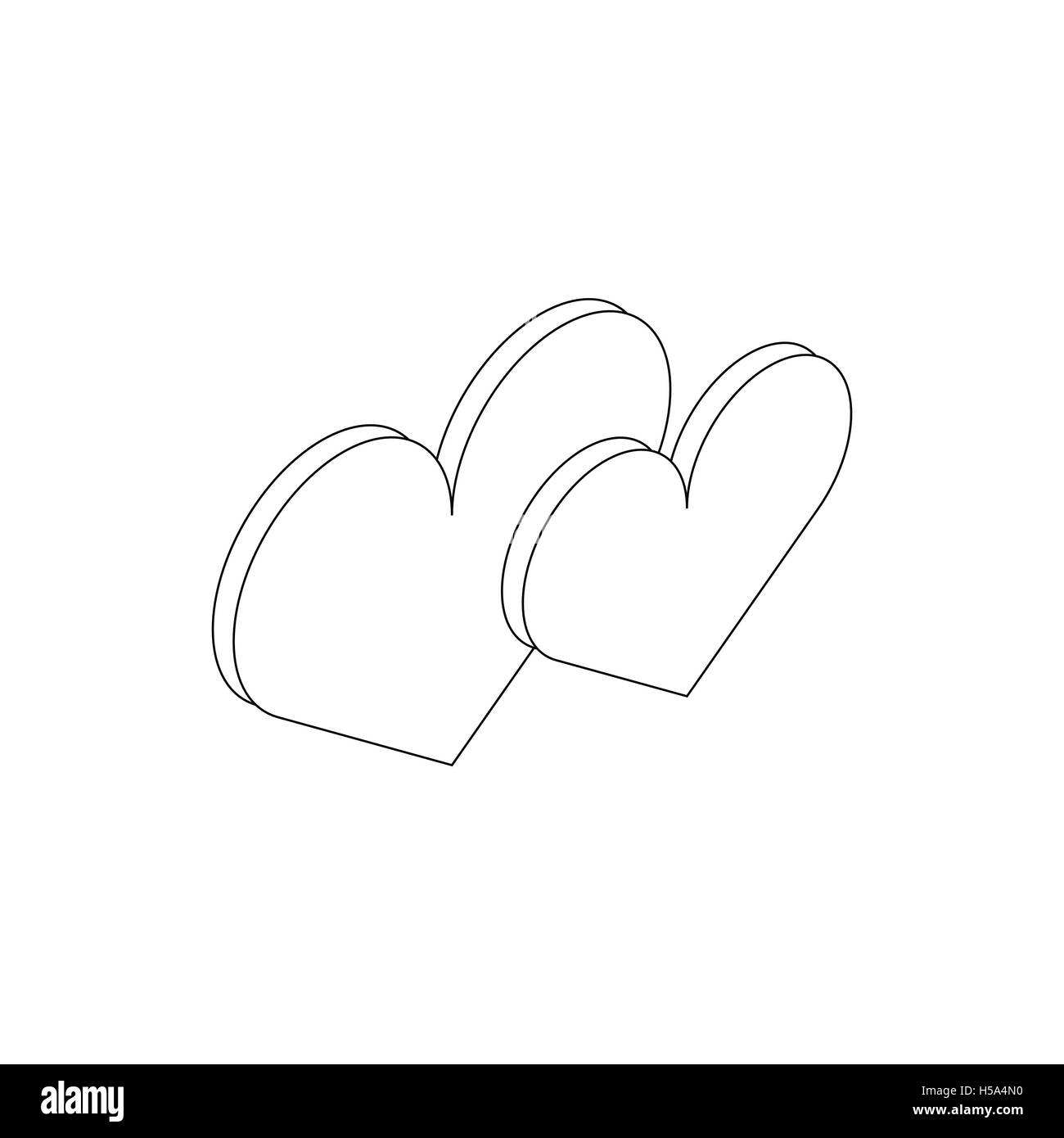 Two hearts icon, isometric 3d style Stock Vector Image & Art - Alamy