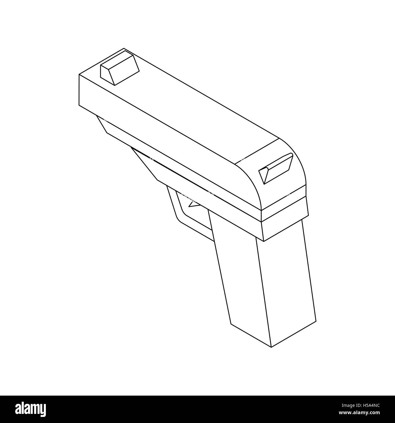 Pistol gun isometric icon Stock Vector Images - Alamy