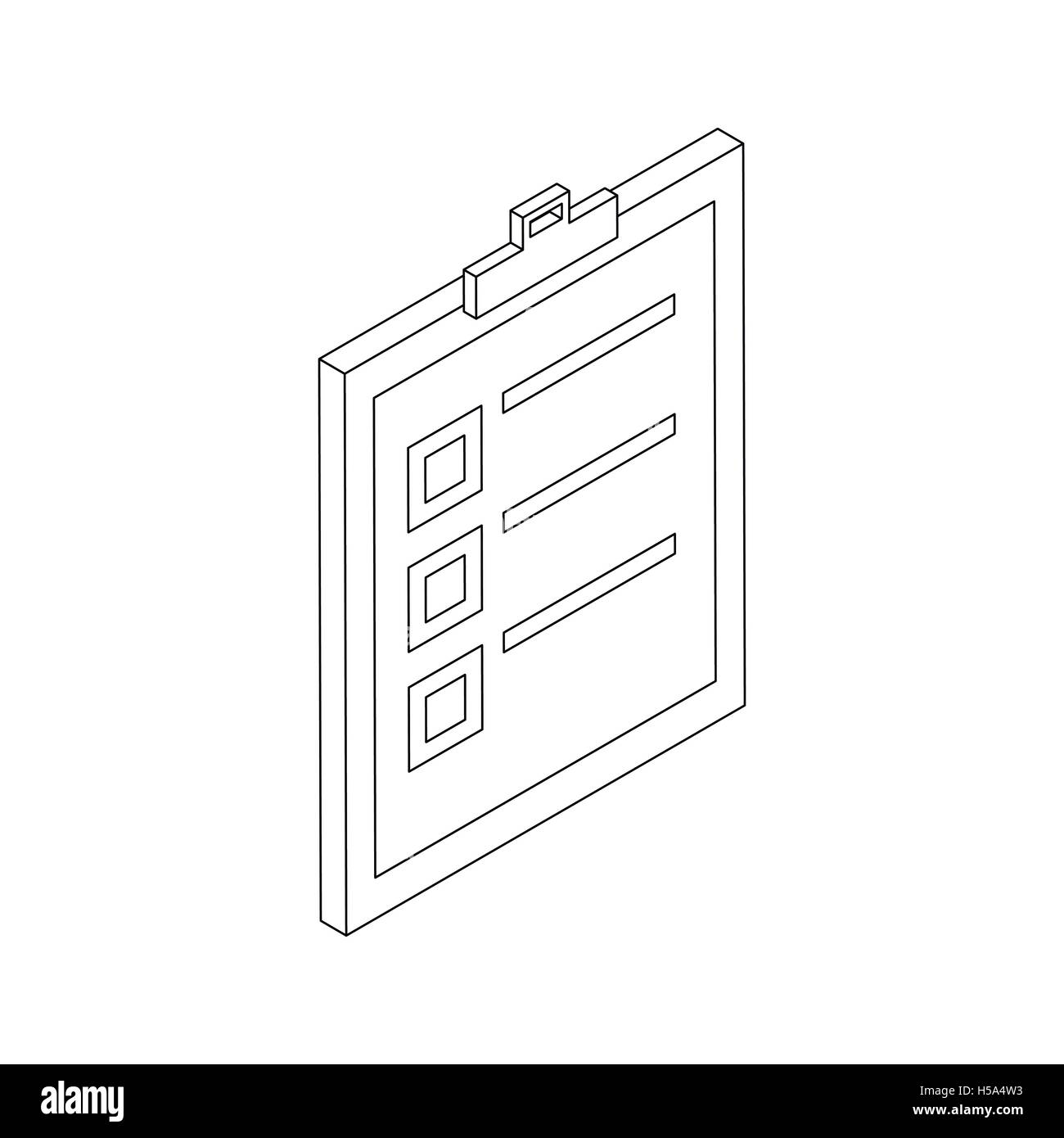 Check list icon, isometric 3d style Stock Vector Image & Art - Alamy