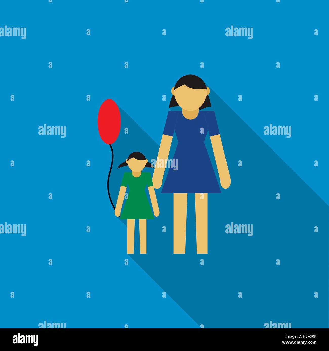 Mother and daughter icon, flat style Stock Vector Image & Art - Alamy