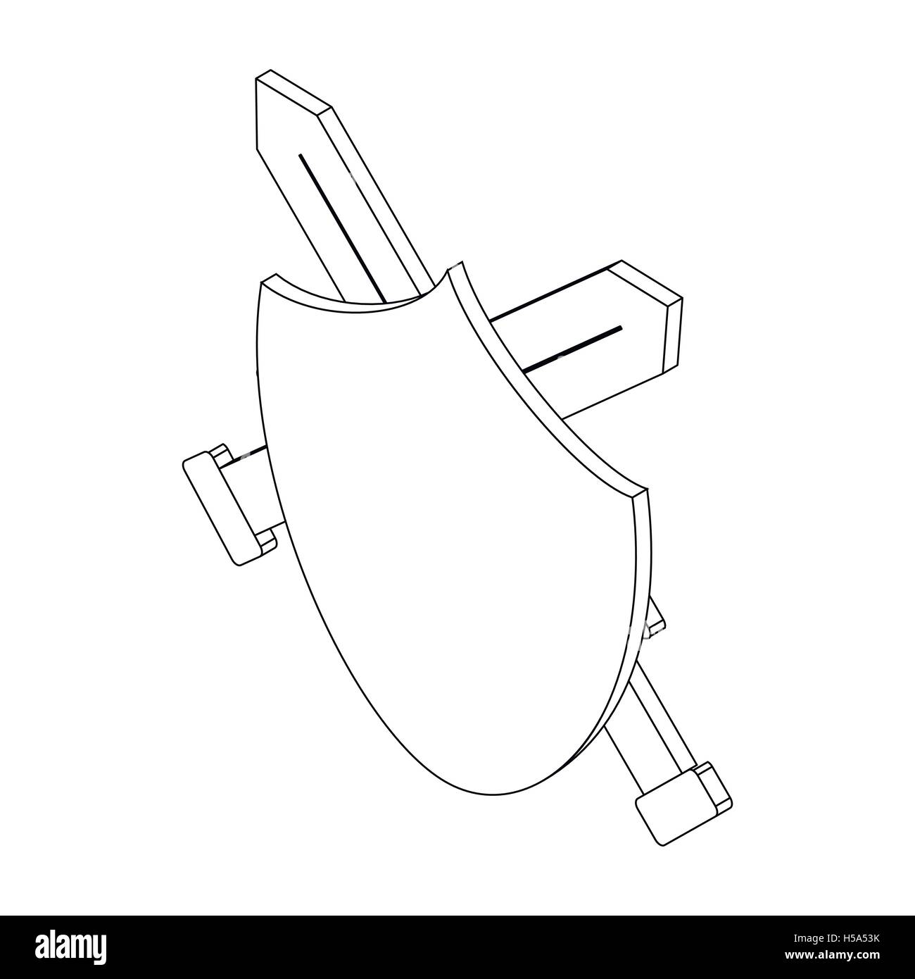 Shield with two swords, isometric 3d Stock Vector Image & Art - Alamy