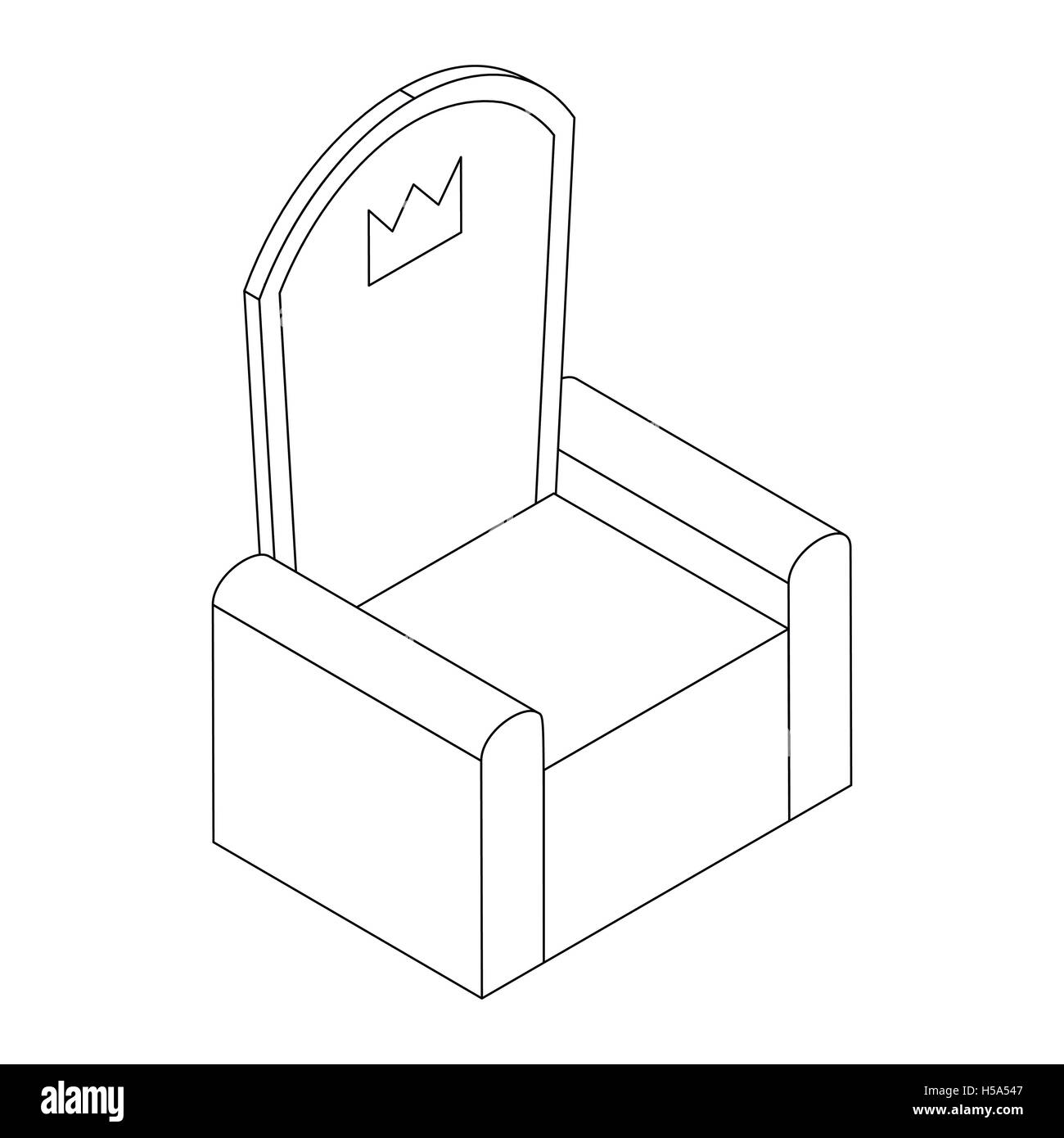 Throne with crown icon, isometric 3d Stock Vector Image & Art - Alamy