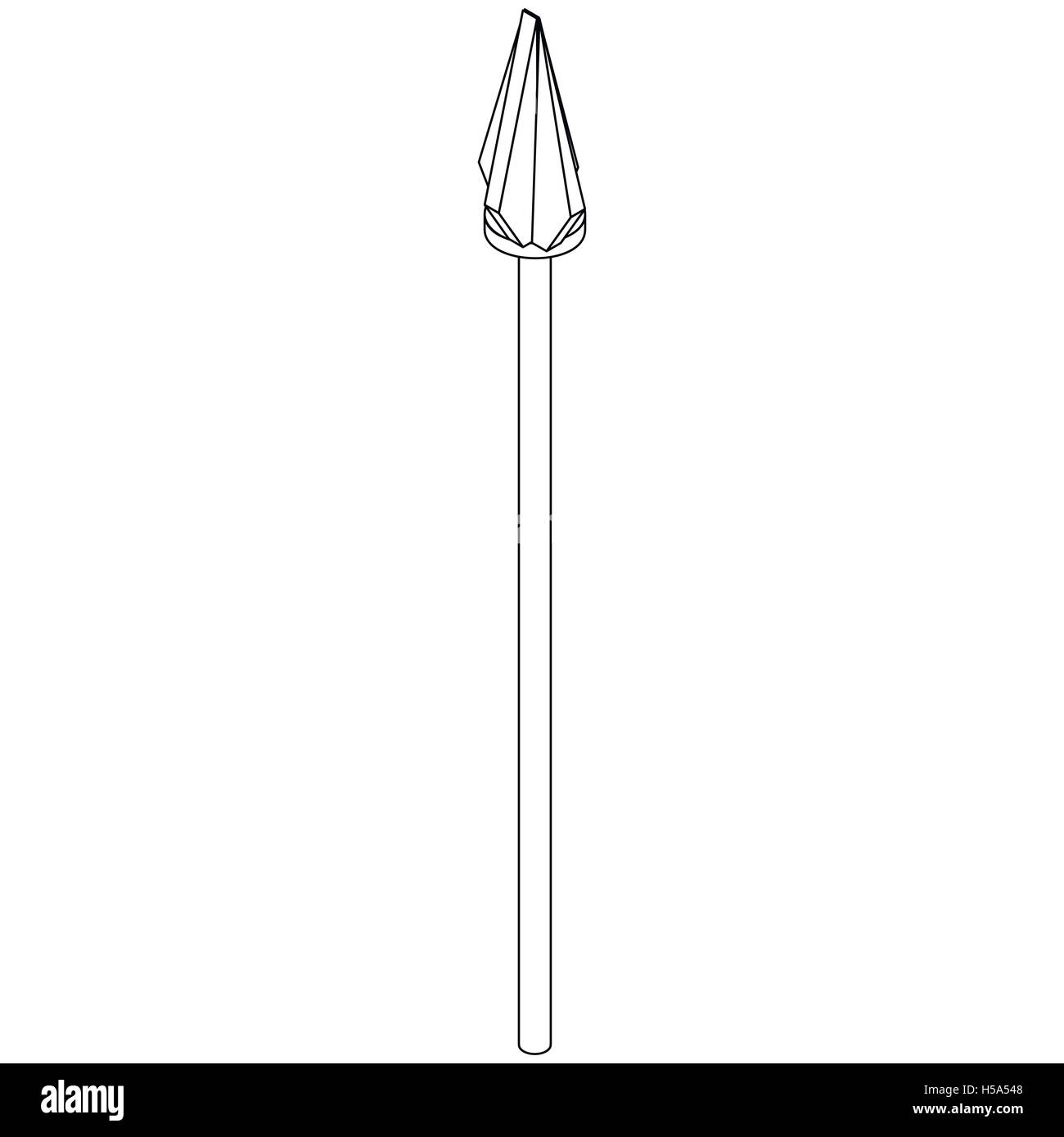 Black line medieval spear icon hi-res stock photography and images - Alamy