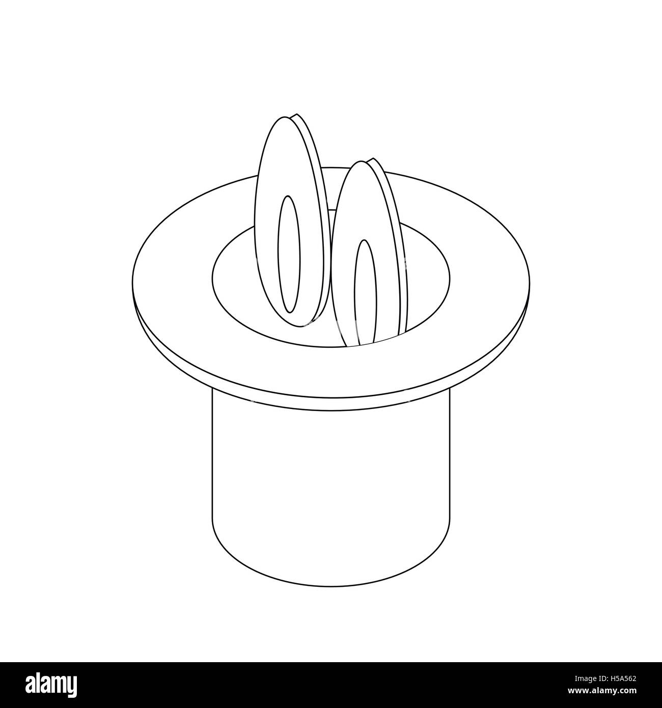 Rabbit in hat icon, isometric 3d Stock Vector Image & Art - Alamy