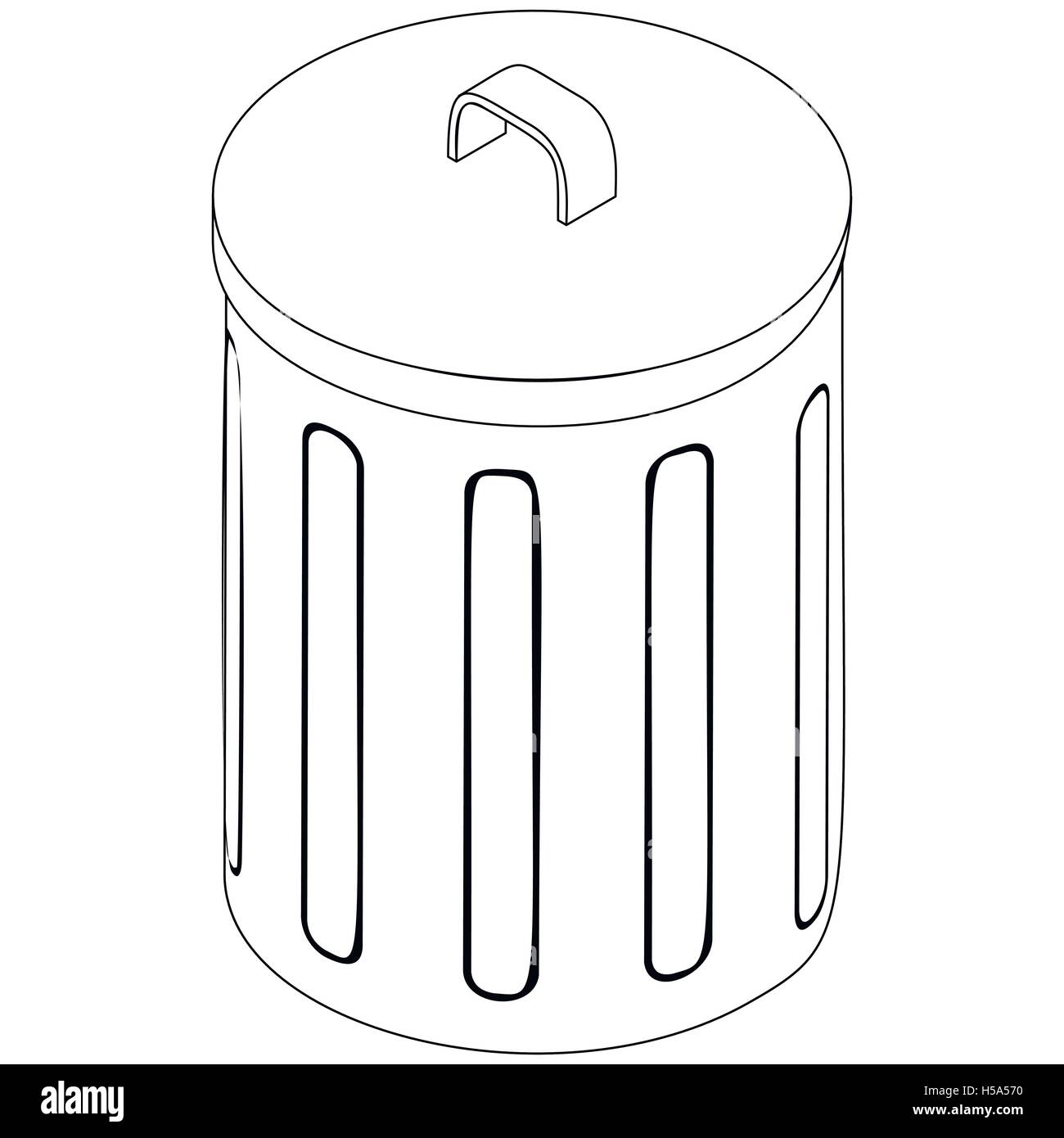 Trash bin icon, isometric 3d style Stock Vector Image & Art - Alamy