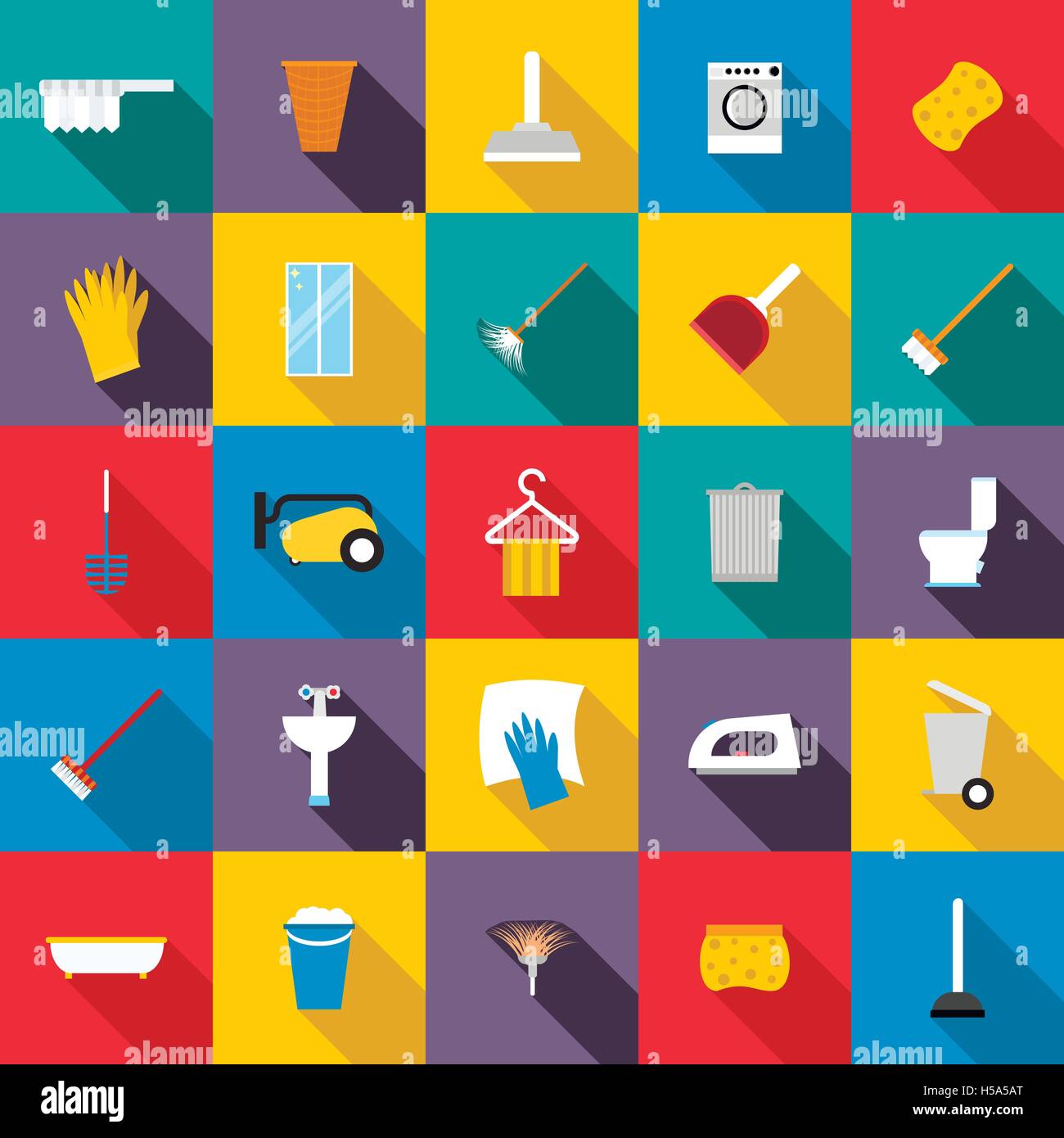 Cleaning icons set, flat style Stock Vector Image & Art - Alamy