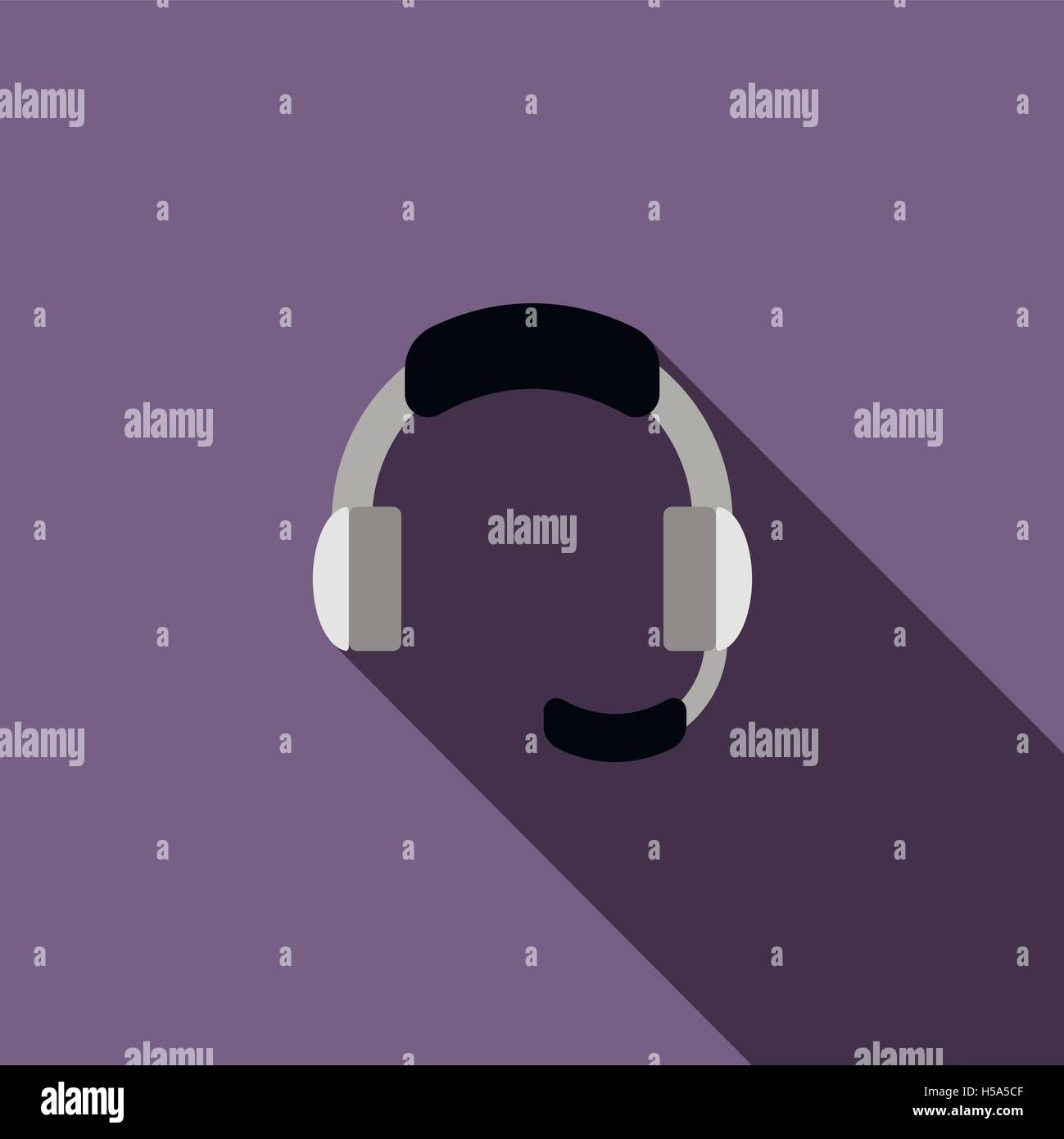 Headphone for support icon in flat style Stock Vector Image & Art - Alamy