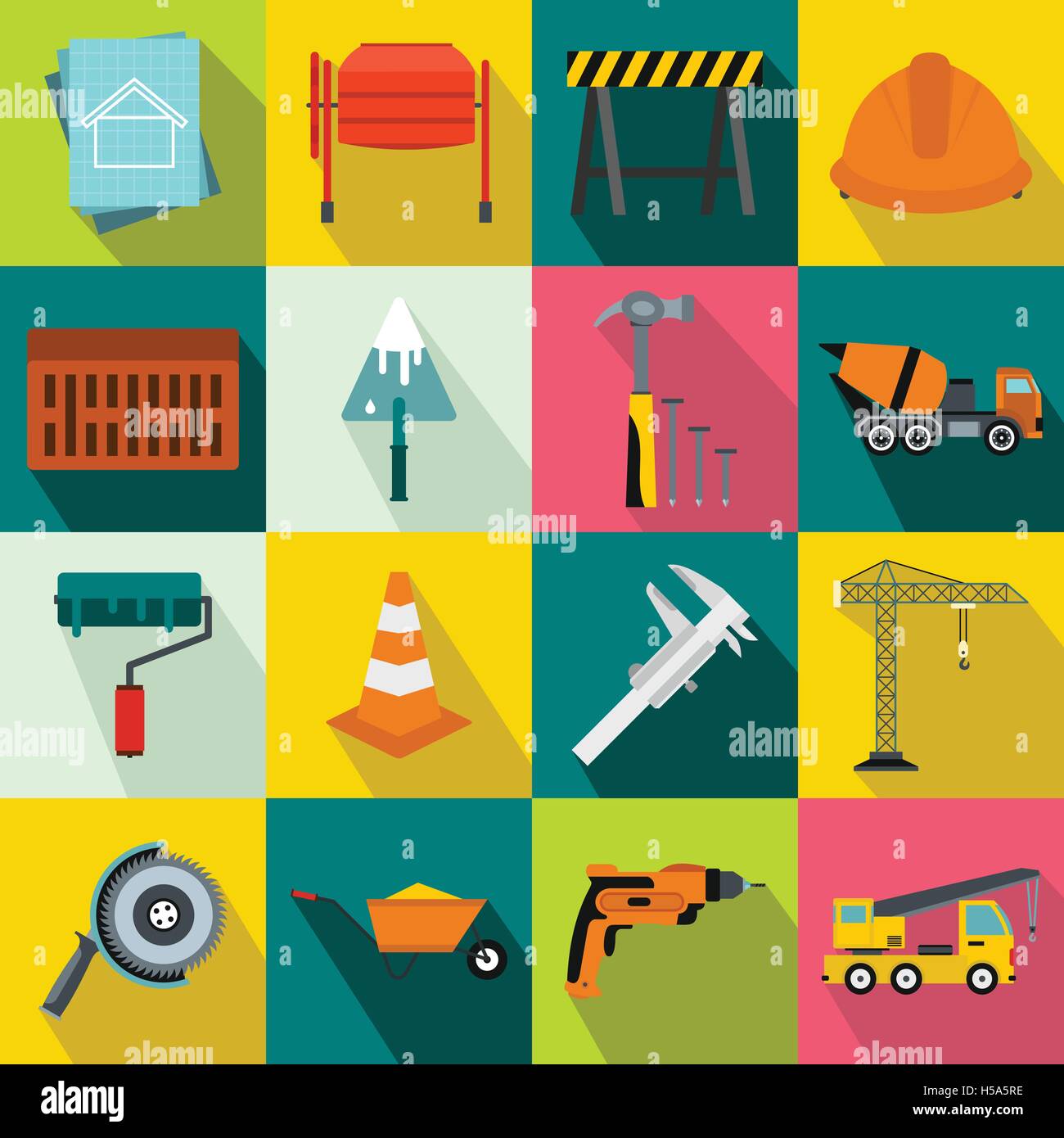 Architecture Icons set, flat style Stock Vector Image & Art - Alamy