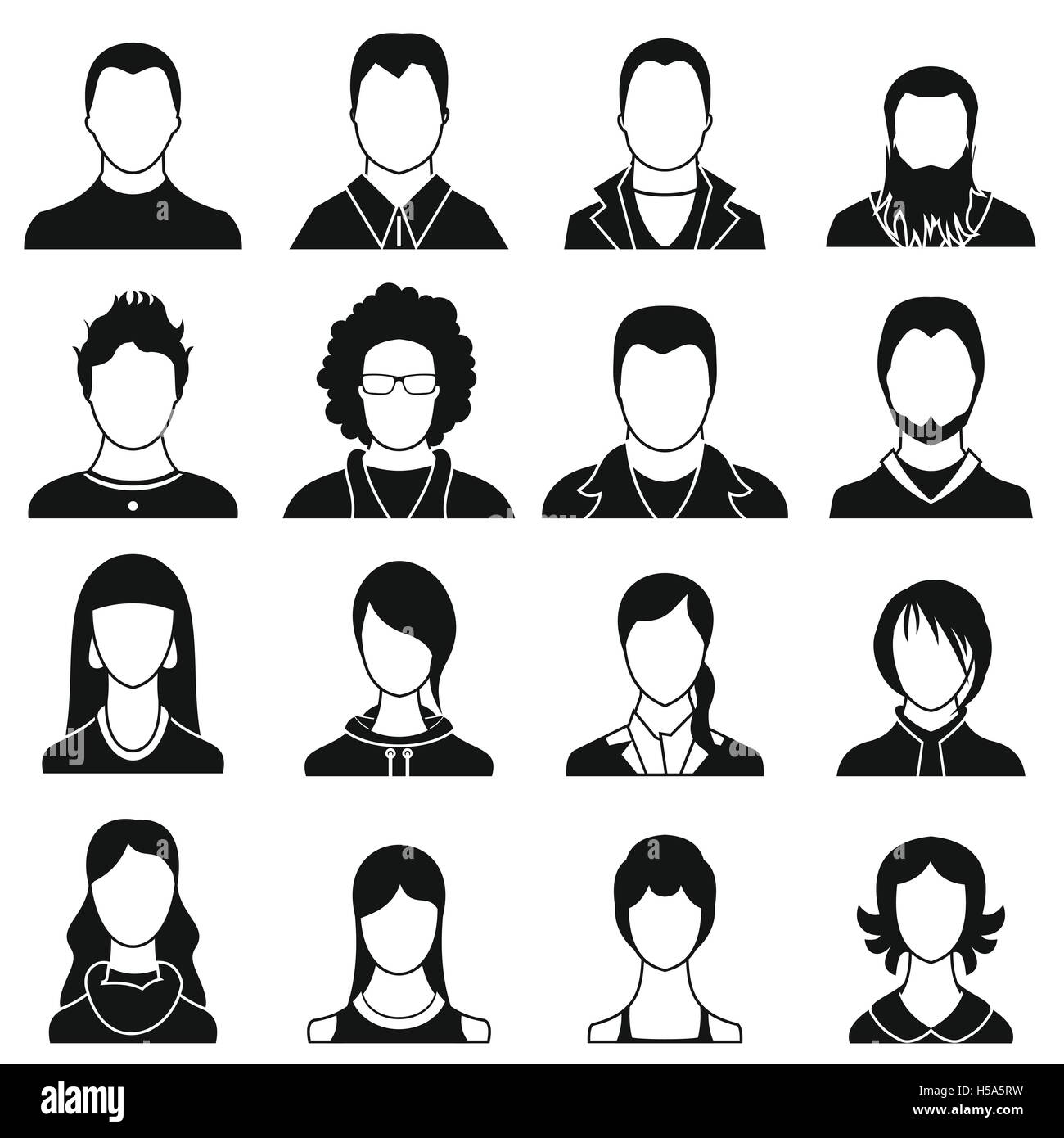 Avatars set icons Stock Vector Image & Art - Alamy