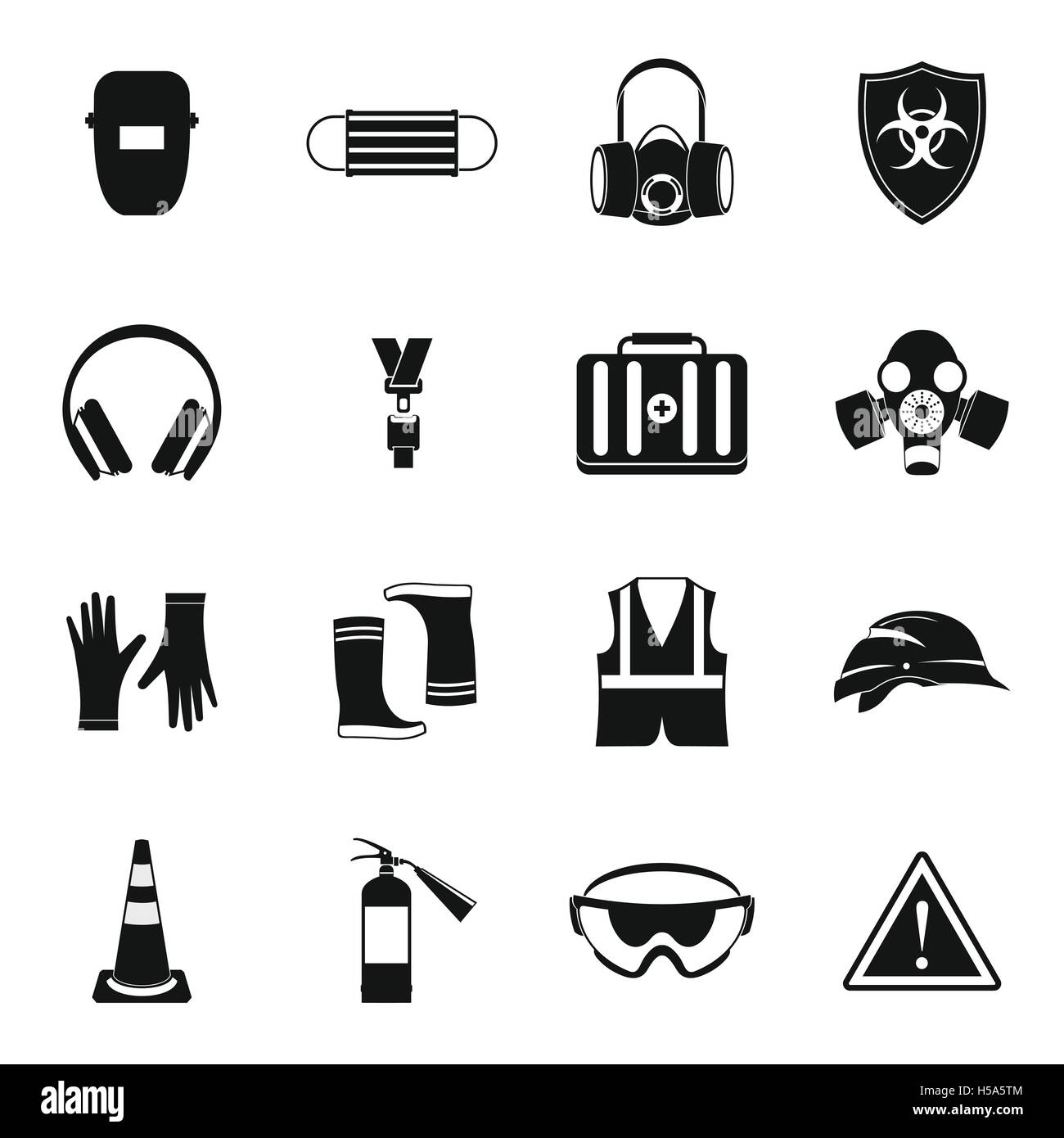 Safety icons set, simple style Stock Vector Image & Art - Alamy