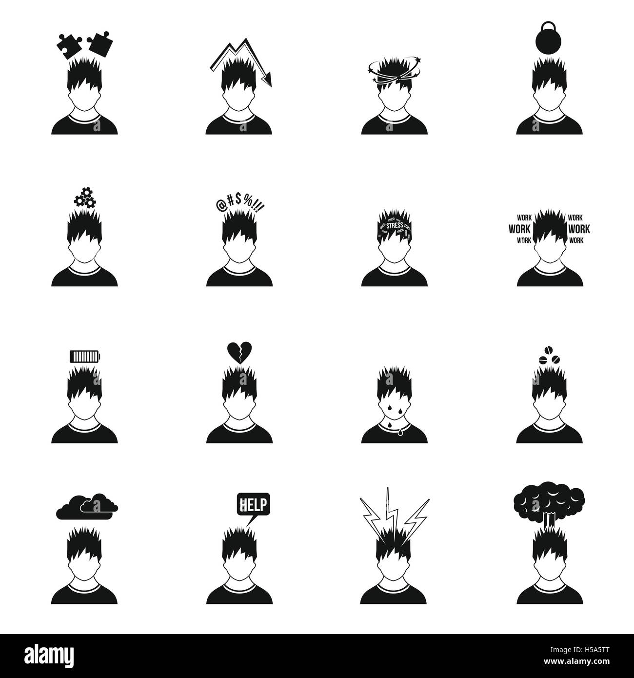 Stress in human brain Black and White Stock Photos & Images - Alamy