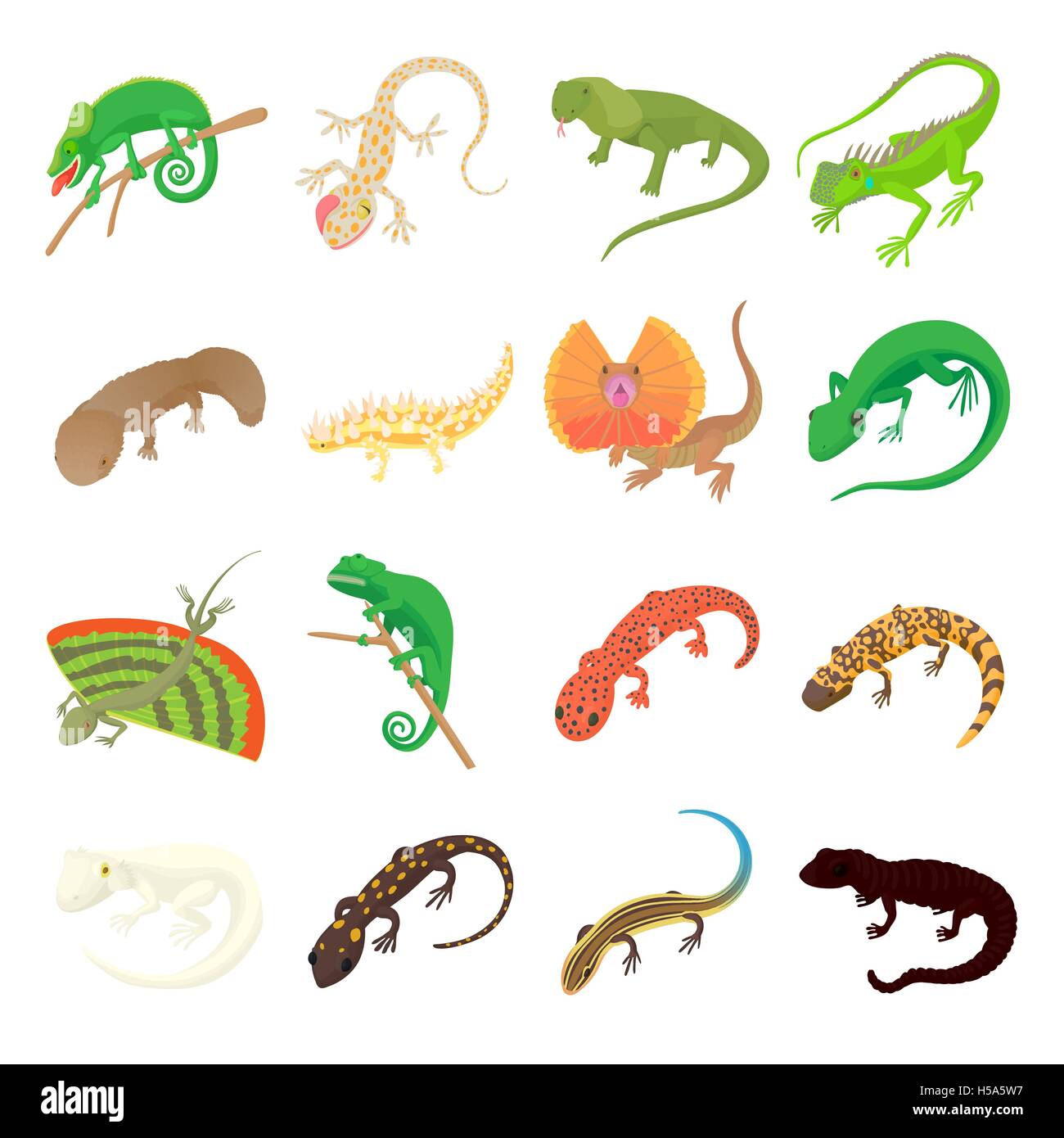 Lizard icons set, cartoon style Stock Vector Image & Art - Alamy