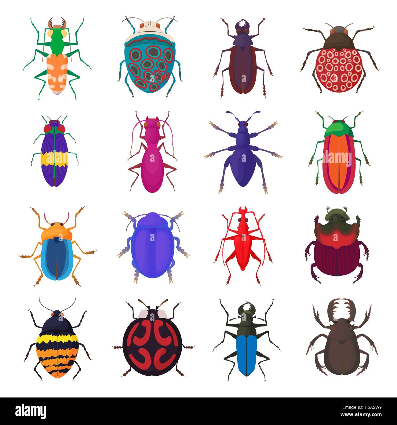 Insect bug icons set, cartoon style Stock Vector Image & Art - Alamy