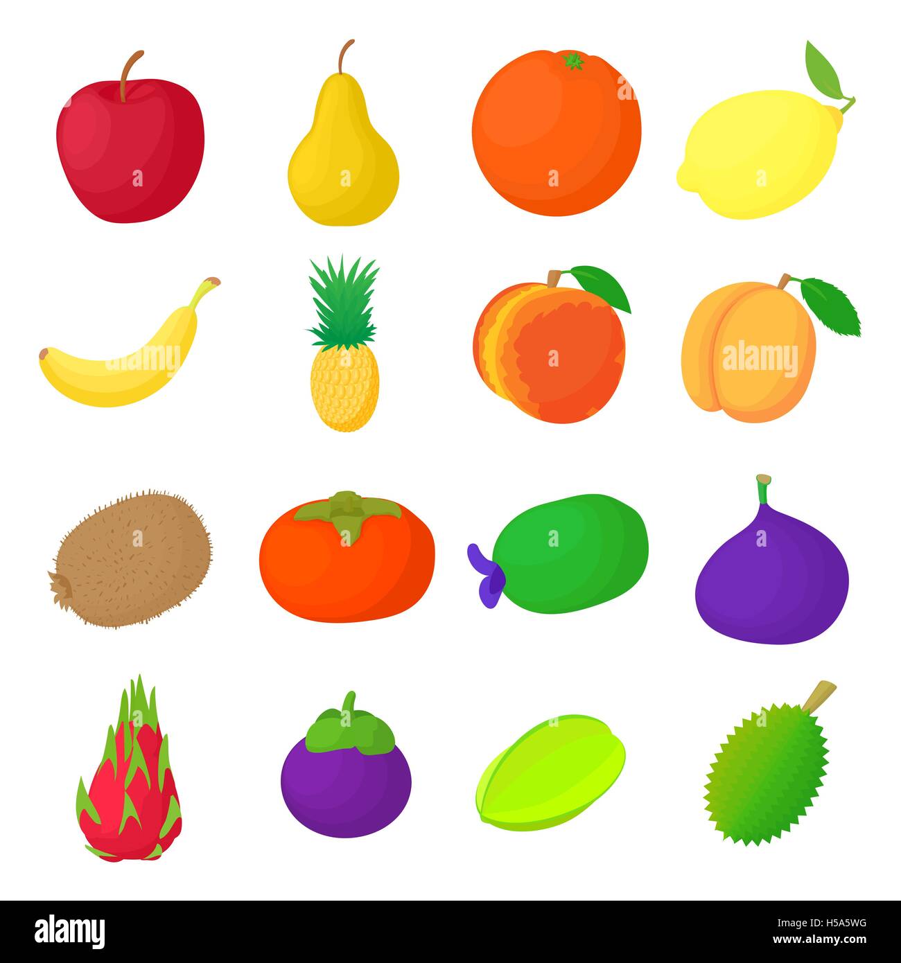 Fruit icons set, cartoon style Stock Vector Image & Art - Alamy