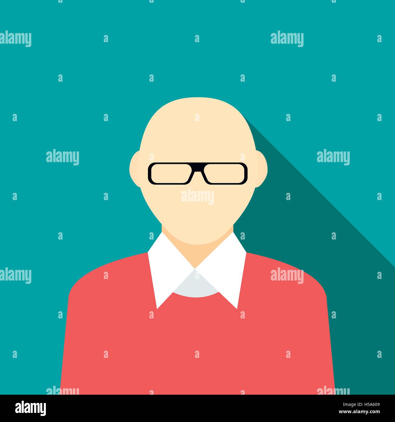 Profile head man bald glasses Stock Vector Images - Alamy