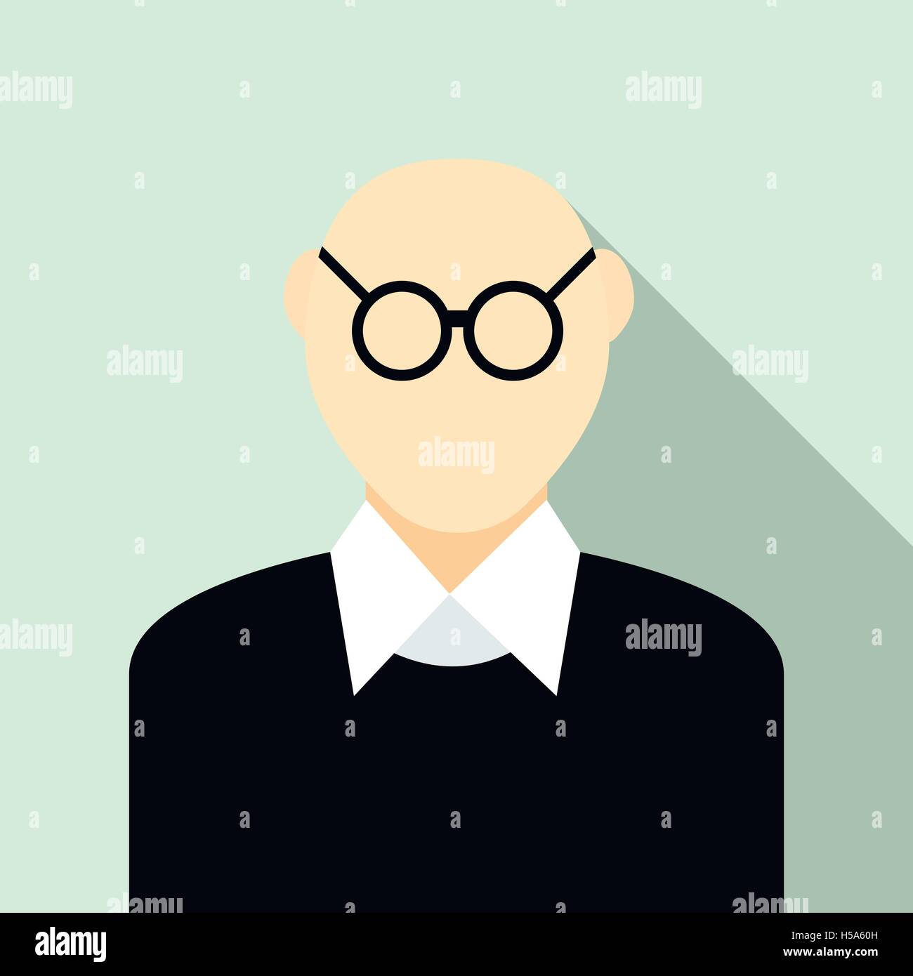 Bald man with glasses icon, flat style Stock Vector Image & Art - Alamy