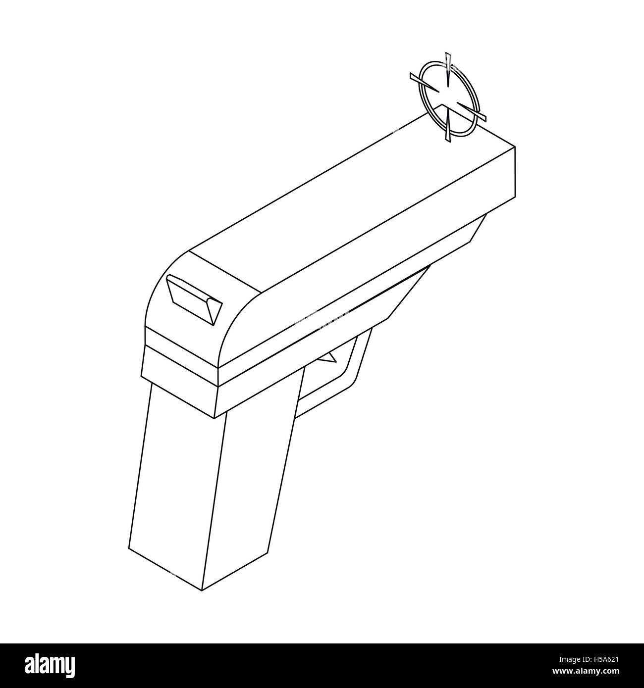 Pistol gun isometric icon Stock Vector Images - Alamy