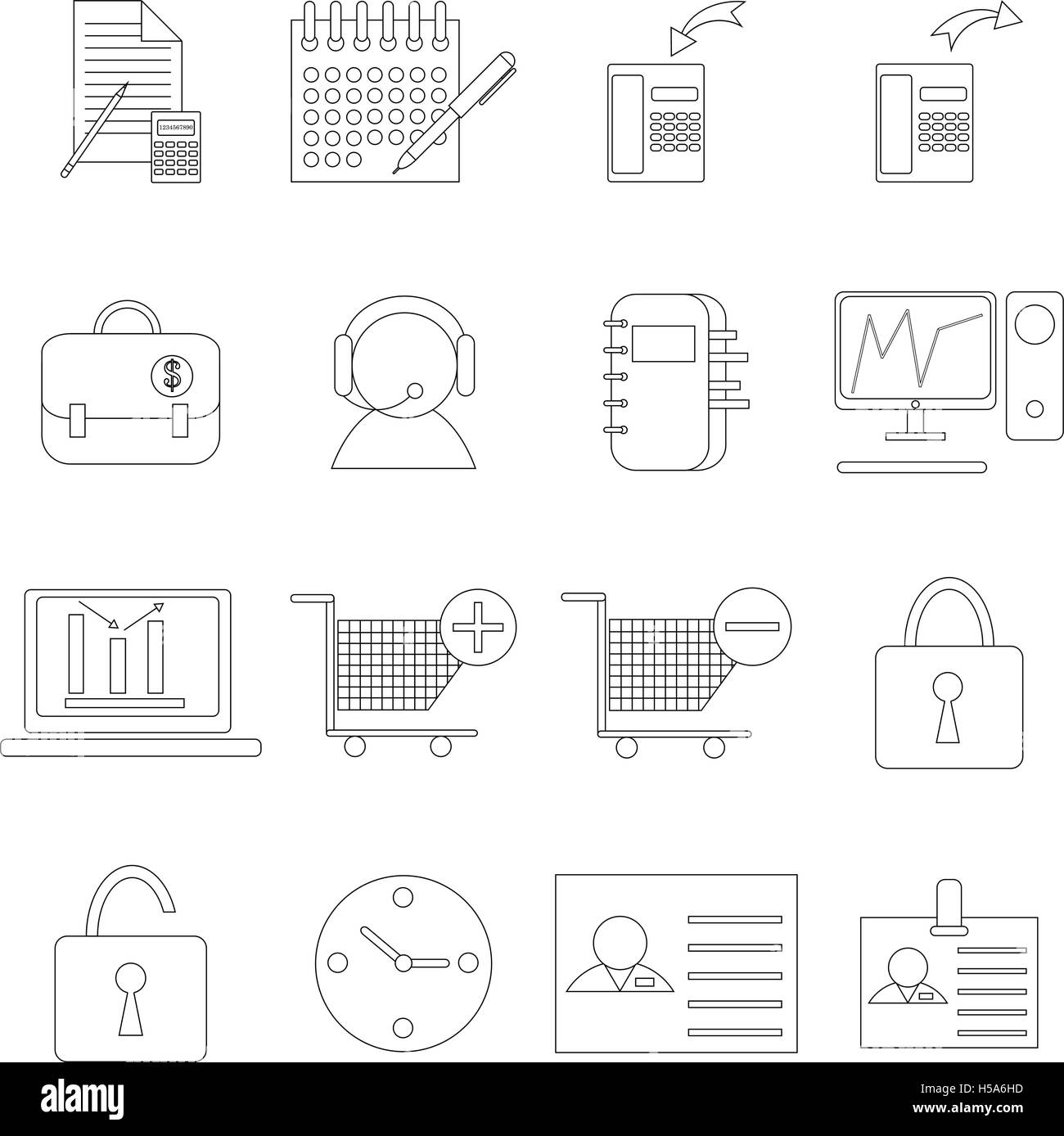 Marketing icons set, thin line style Stock Vector Image & Art - Alamy