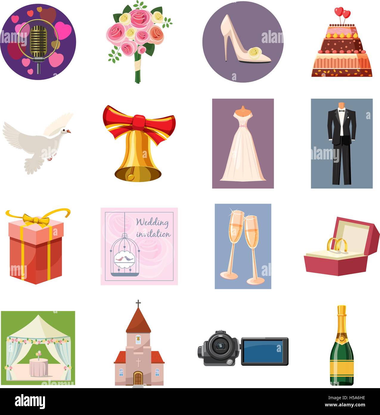 Wedding icons set, cartoon style Stock Vector Image & Art - Alamy