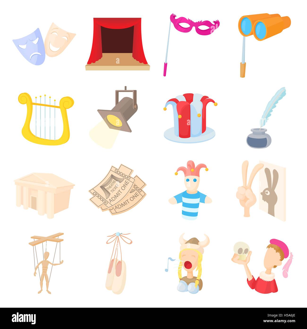 Theatre Icons set, cartoon style Stock Vector Image & Art - Alamy