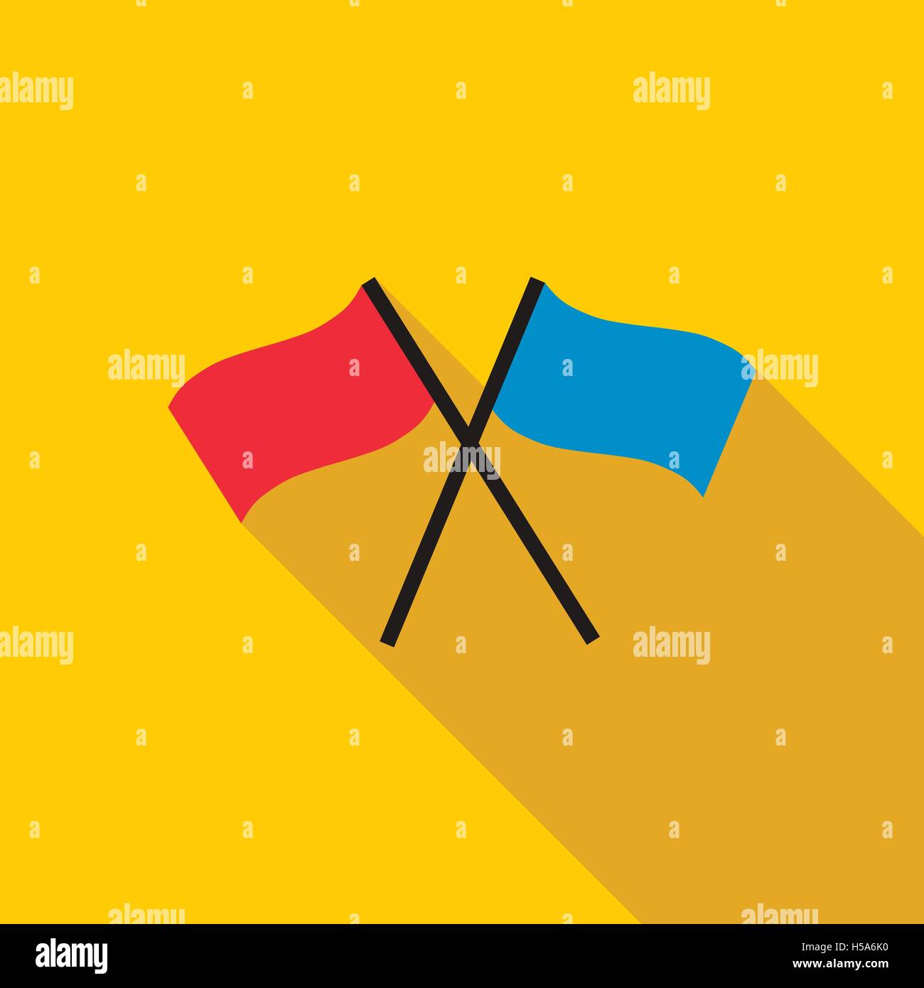 Two crossed flags icon, flat style Stock Vector Image & Art - Alamy