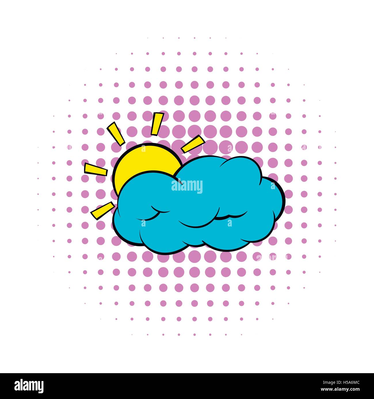 Sun and cloud icon, comics style Stock Vector Image & Art - Alamy