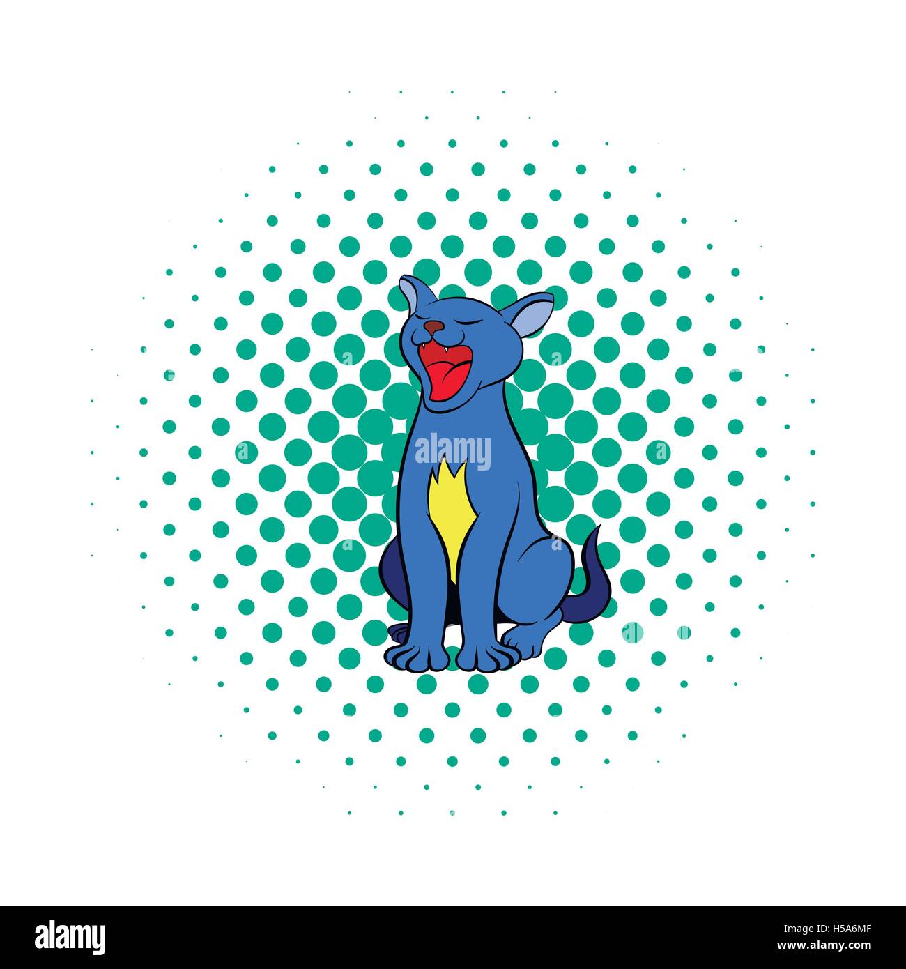 Blue cat icon, comics style Stock Vector Image & Art - Alamy