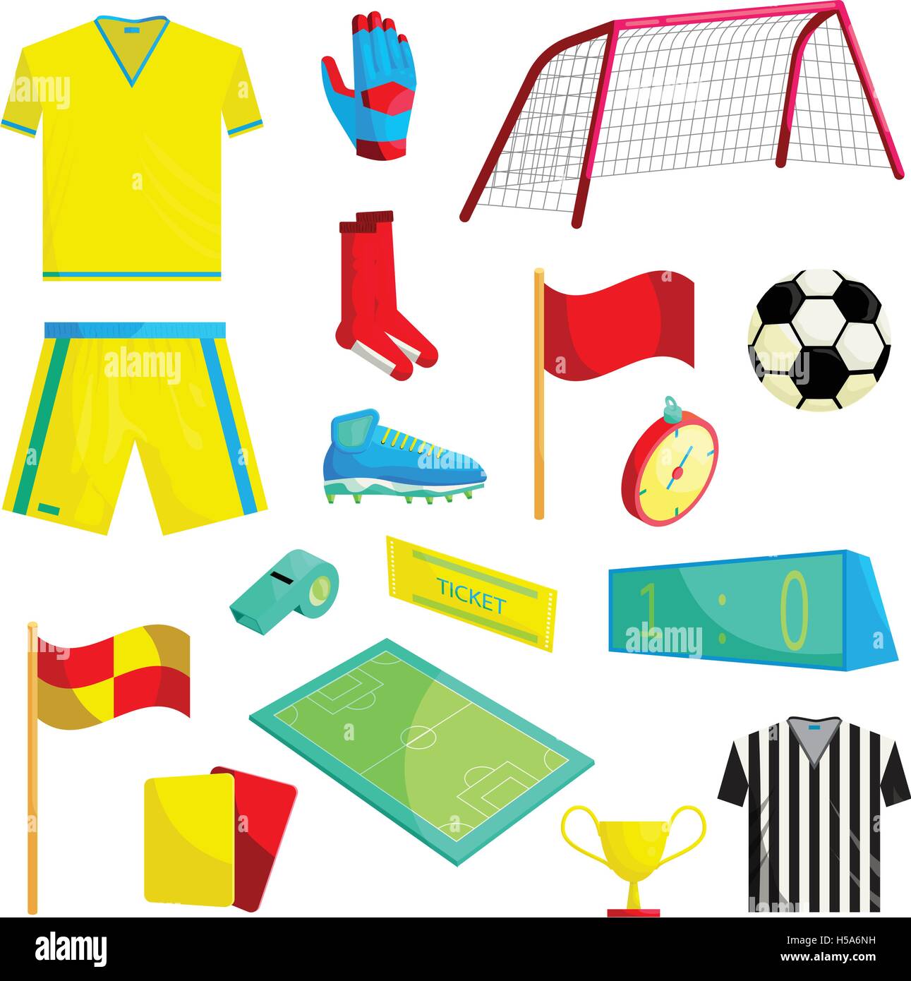 Soccer Icons set, cartoon style Stock Vector Image & Art - Alamy