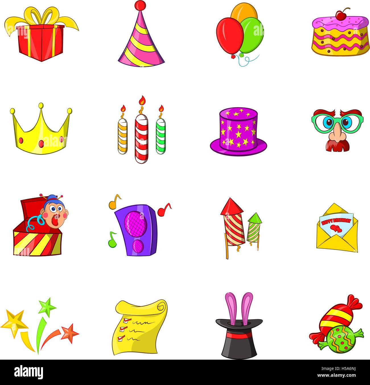 Birthday icons set Stock Vector Image & Art - Alamy