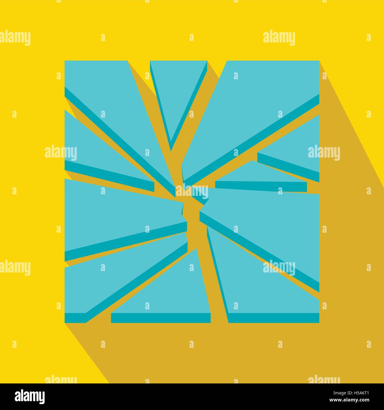 Broken glass icon, flat style Stock Vector Image & Art - Alamy