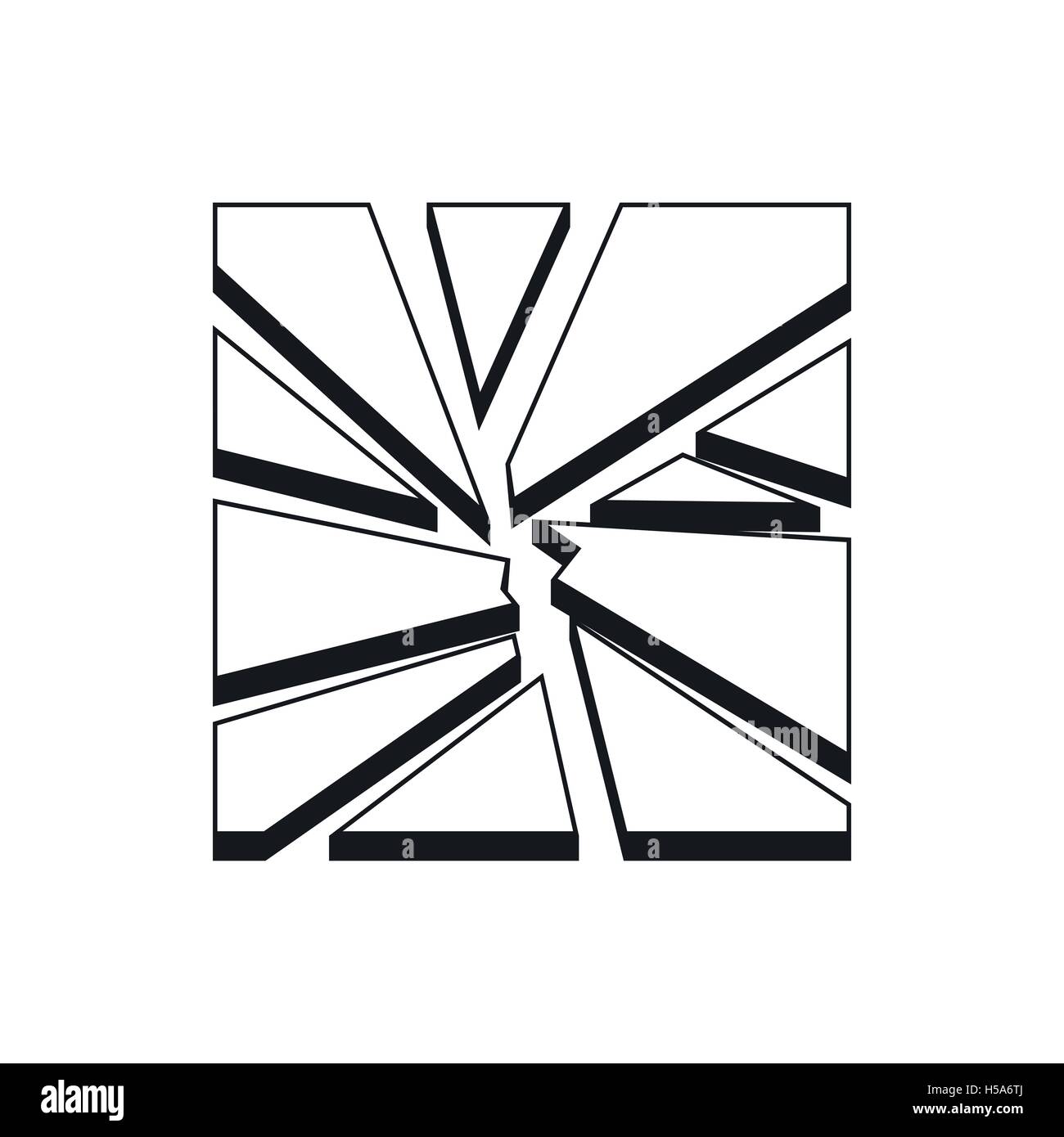 Broken glass icon, simple style Stock Vector Image & Art - Alamy