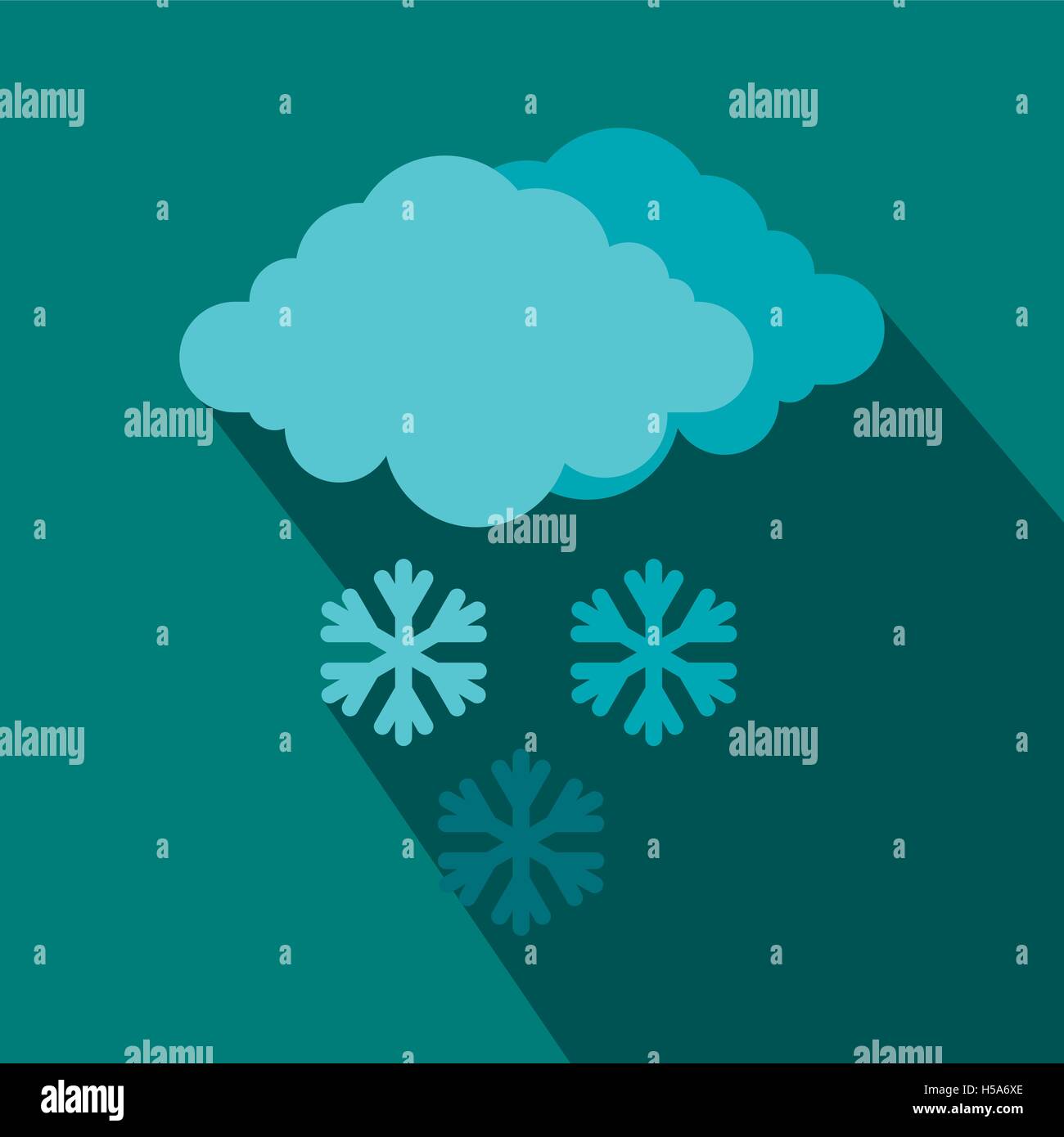 Cloud and snowflakes icon, flat style Stock Vector Image & Art - Alamy
