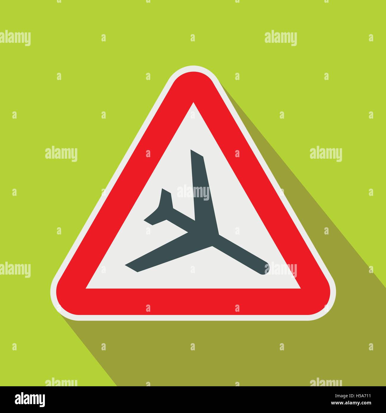 Warning sign of low flying aircraft icon Stock Vector Image & Art - Alamy
