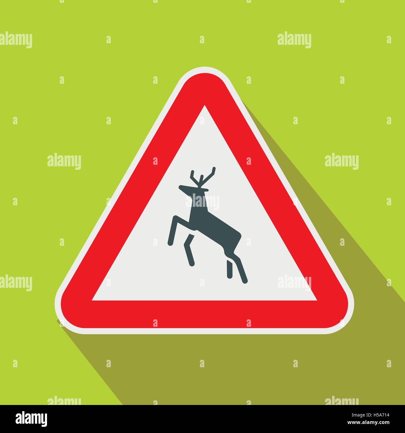 Triangular deer warning sign Stock Vector Images - Alamy