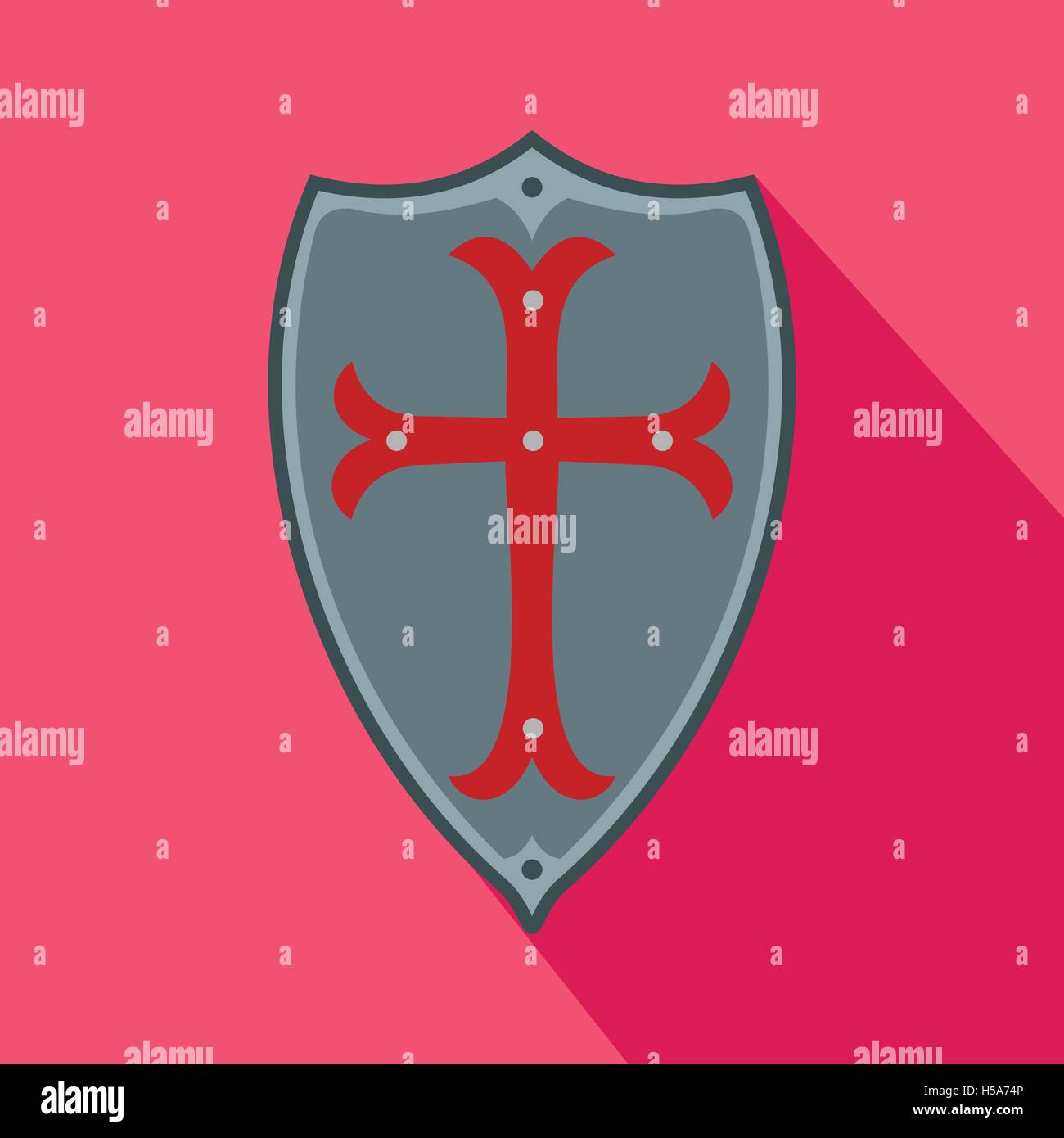 Shield icon, flat style Stock Vector Image & Art - Alamy