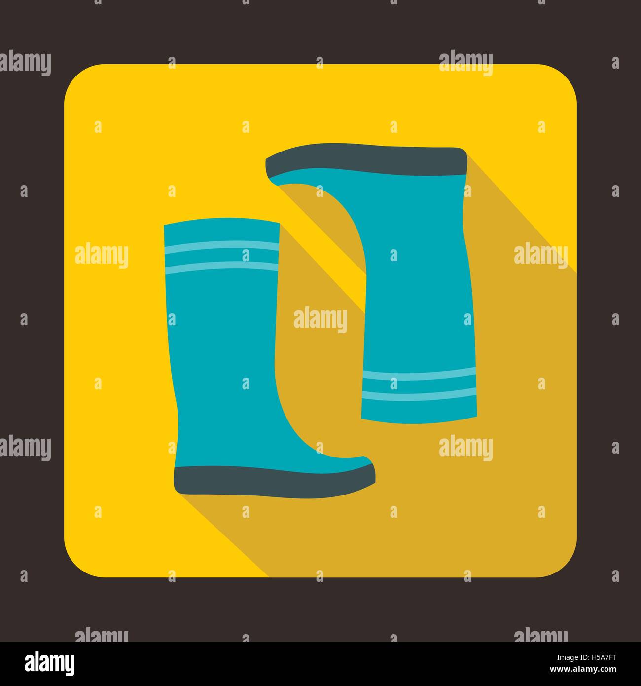 Blue rubber boots icon, flat style Stock Vector Image & Art - Alamy