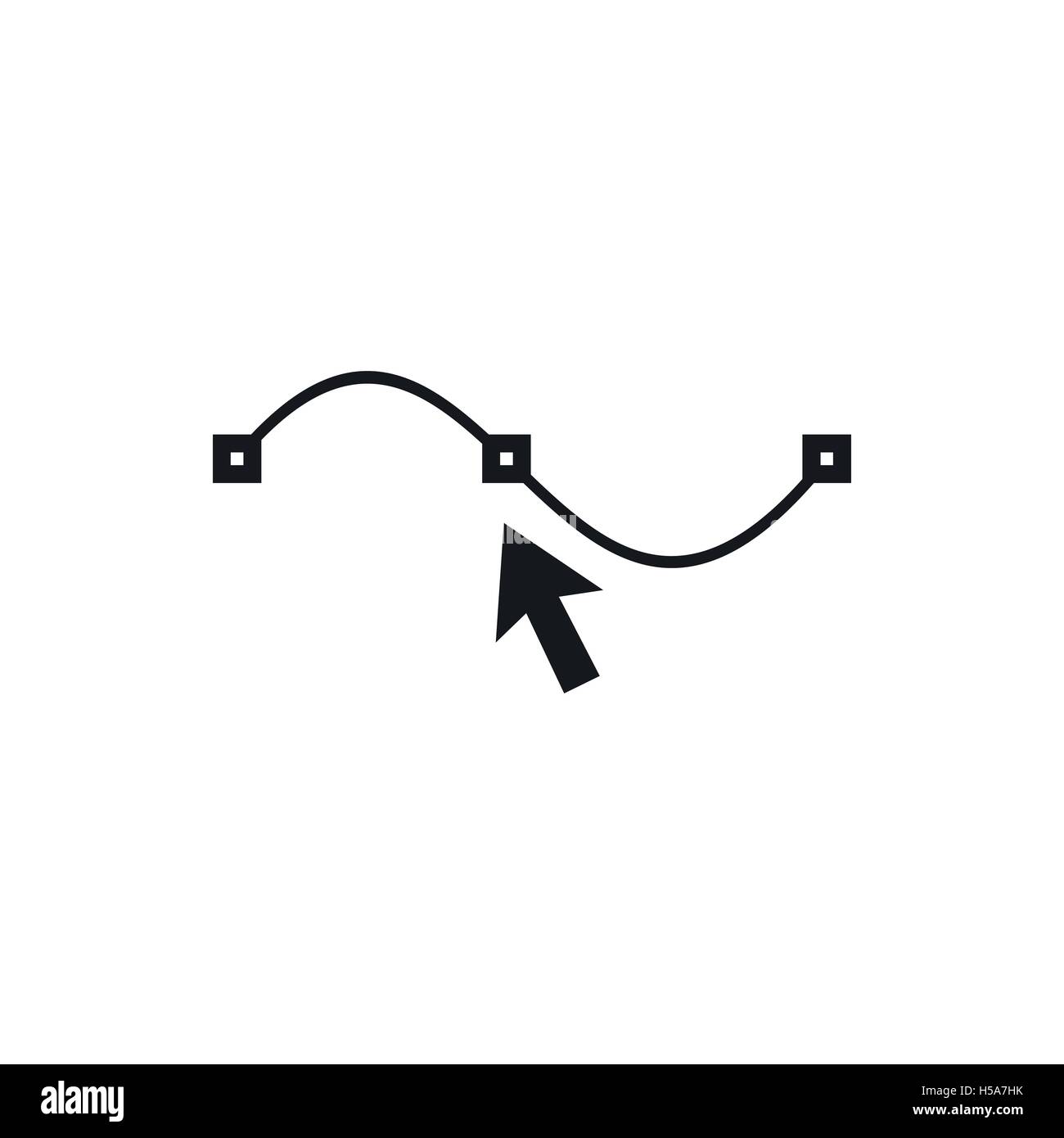 Drawing the curve icon, simple style Stock Vector Image & Art - Alamy