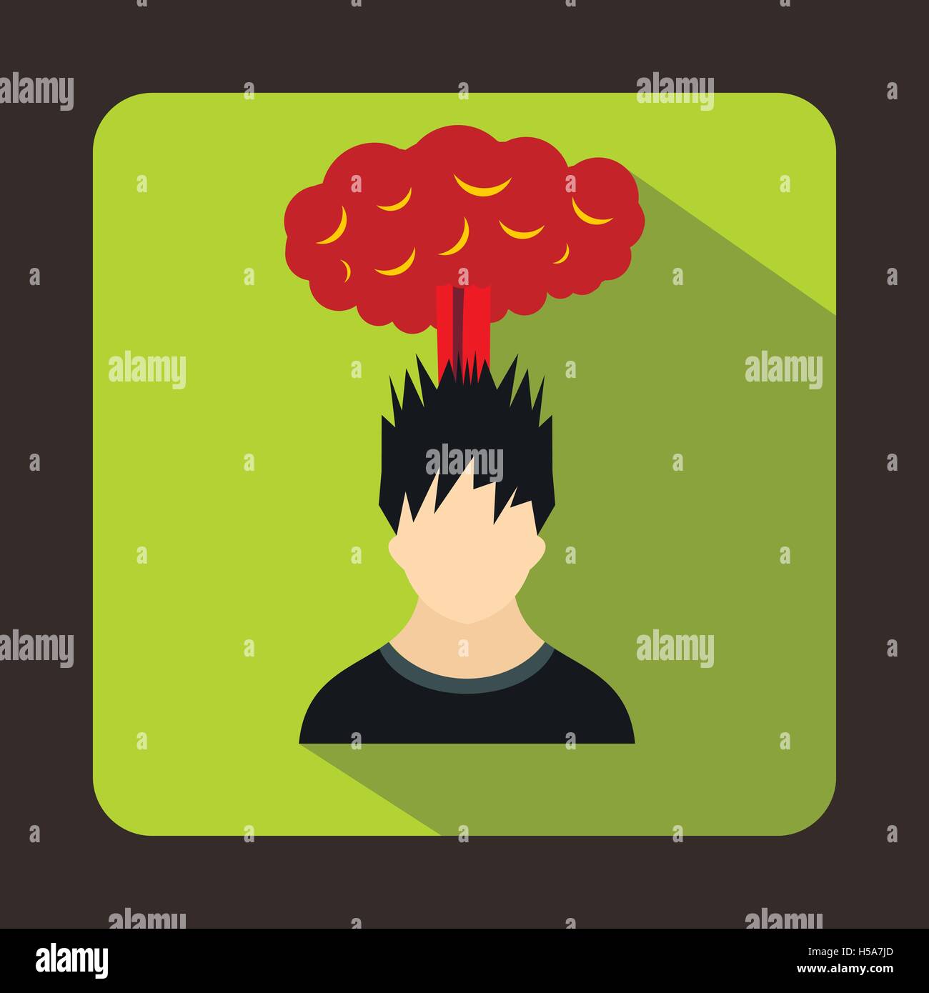 Man with red cloud over head icon, flat style Stock Vector Image & Art ...