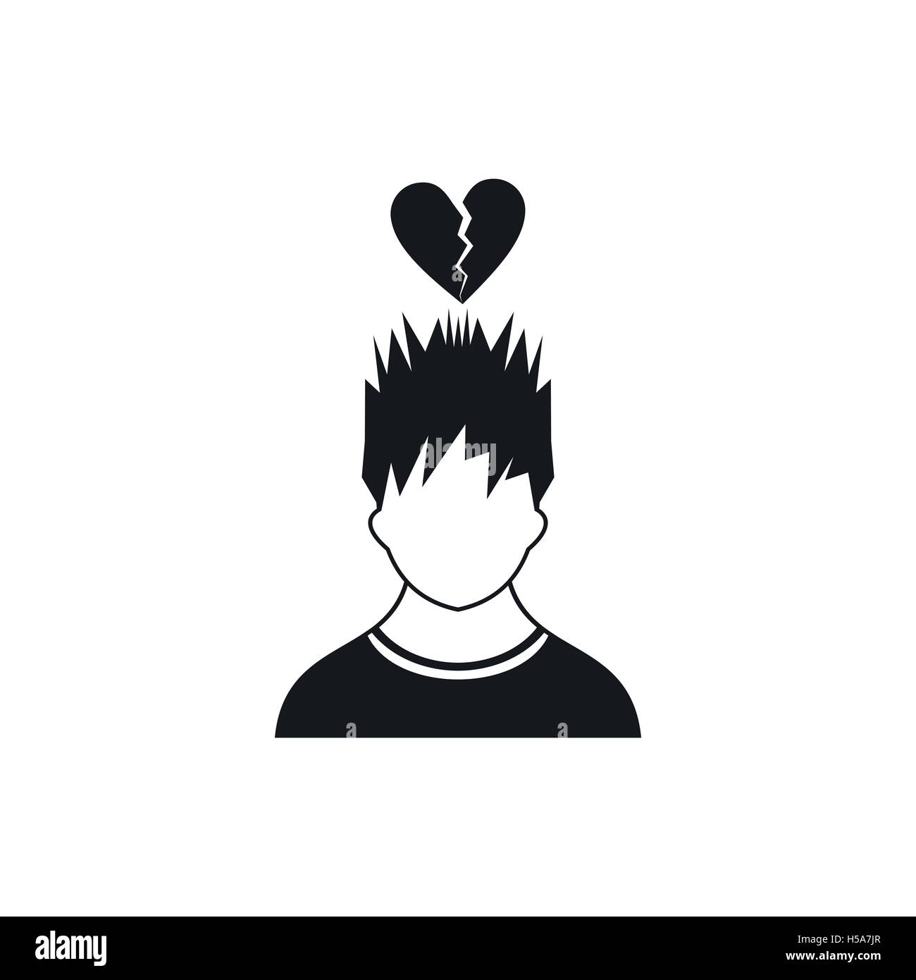 Heart icon over black Stock Vector Images - Alamy