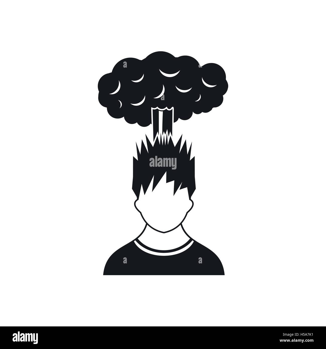 Man with red cloud over head icon, simple style Stock Vector Image ...