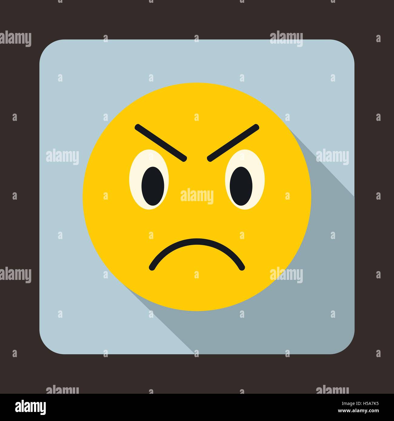 Annoyed emoticon icon, flat style Stock Vector Image & Art - Alamy