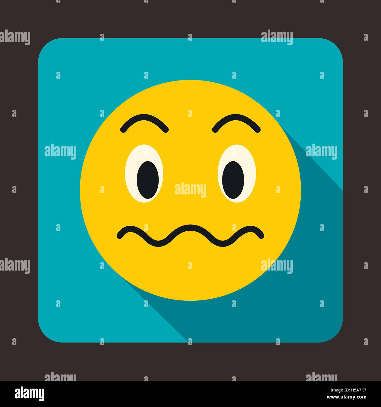 Suspicious emoticon icon, flat style Stock Vector Image & Art - Alamy